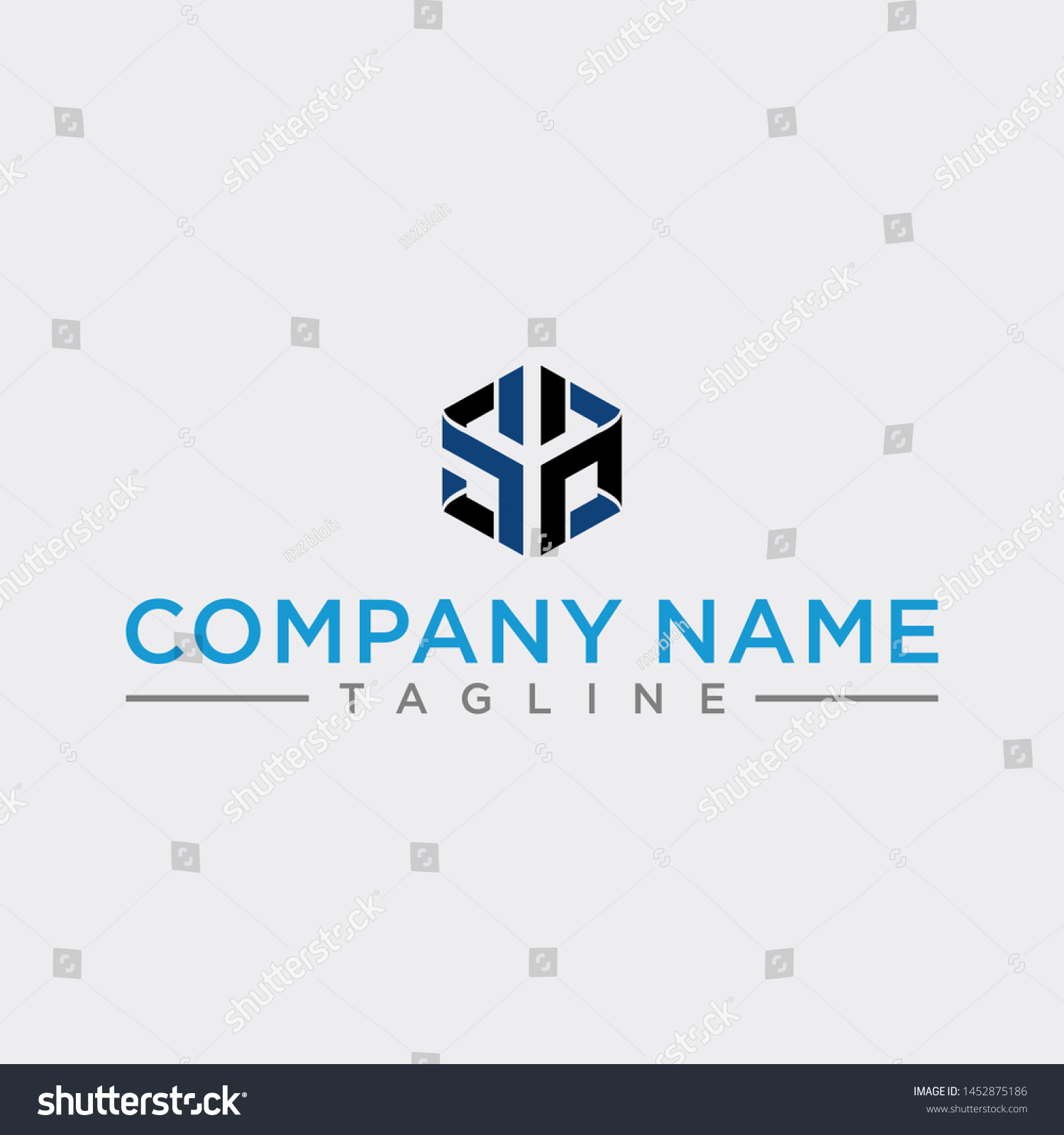 Creative Design Outline Letters Sa Hexagon Stock Vector (Royalty Free ...