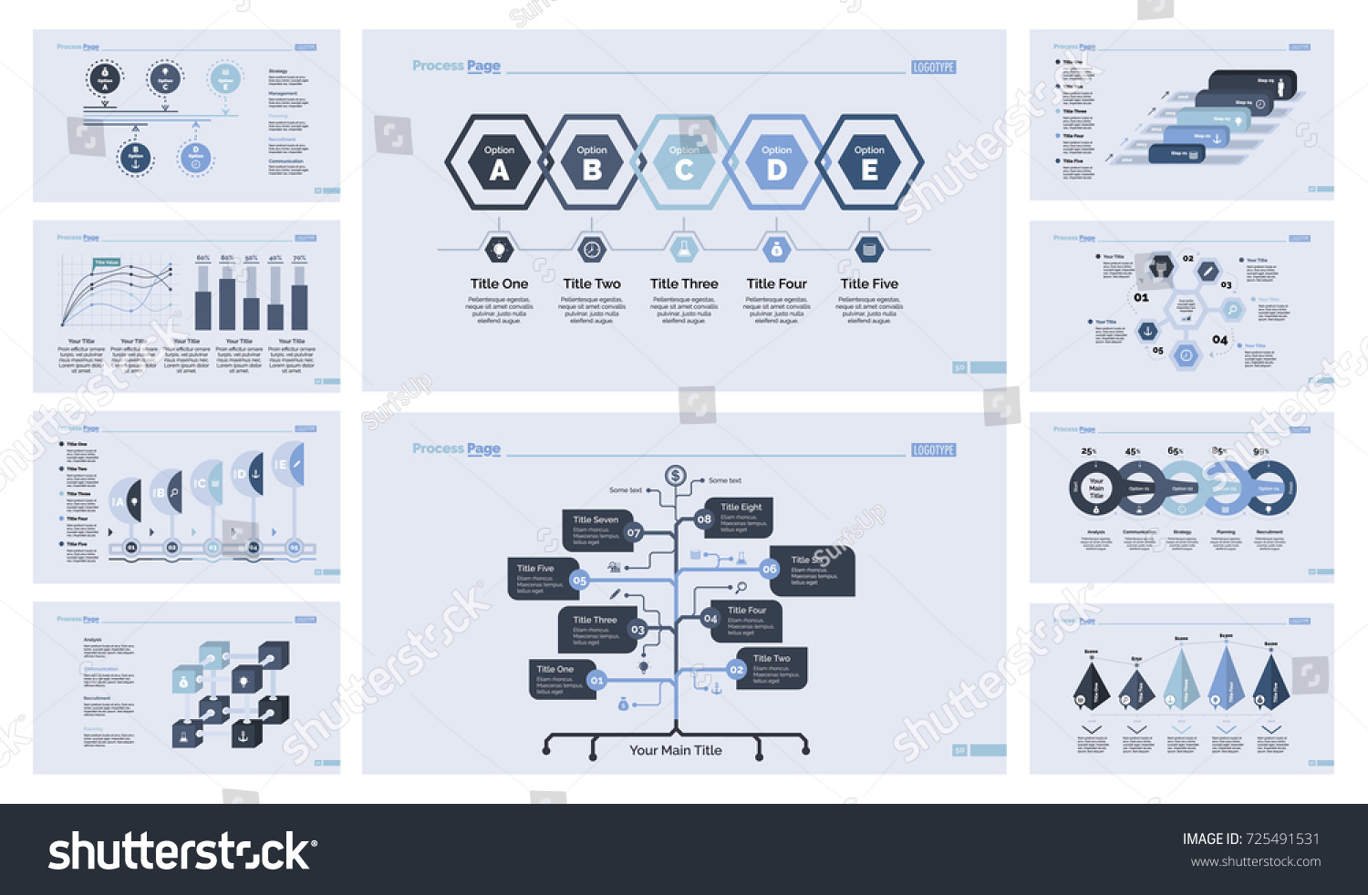 Creative Diagram Design Set: vector de stock (libre de regalías ...