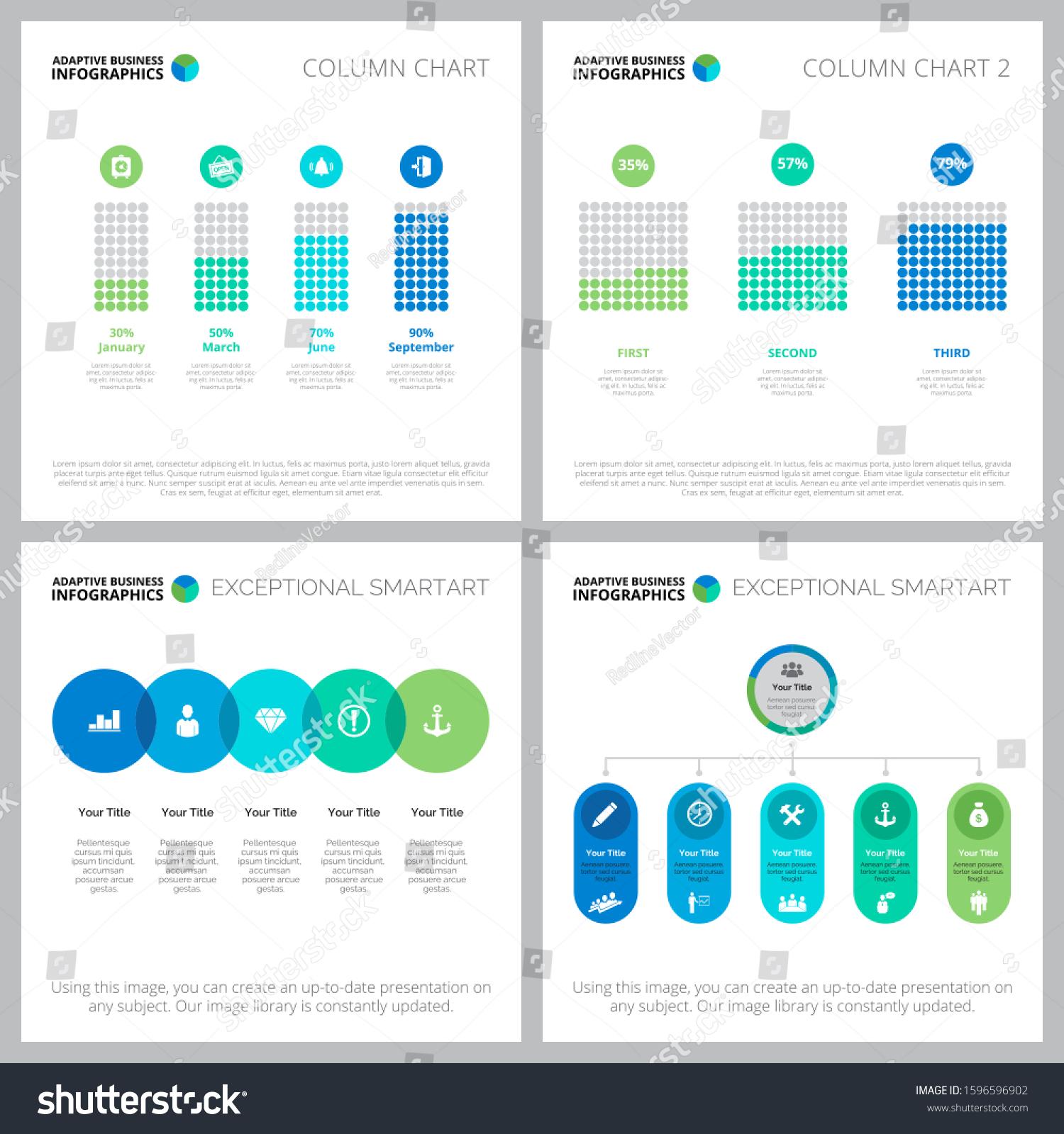 Creative Diagram Design Set Workflow Template: เวกเตอร์สต็อก (ปลอดค่า ...