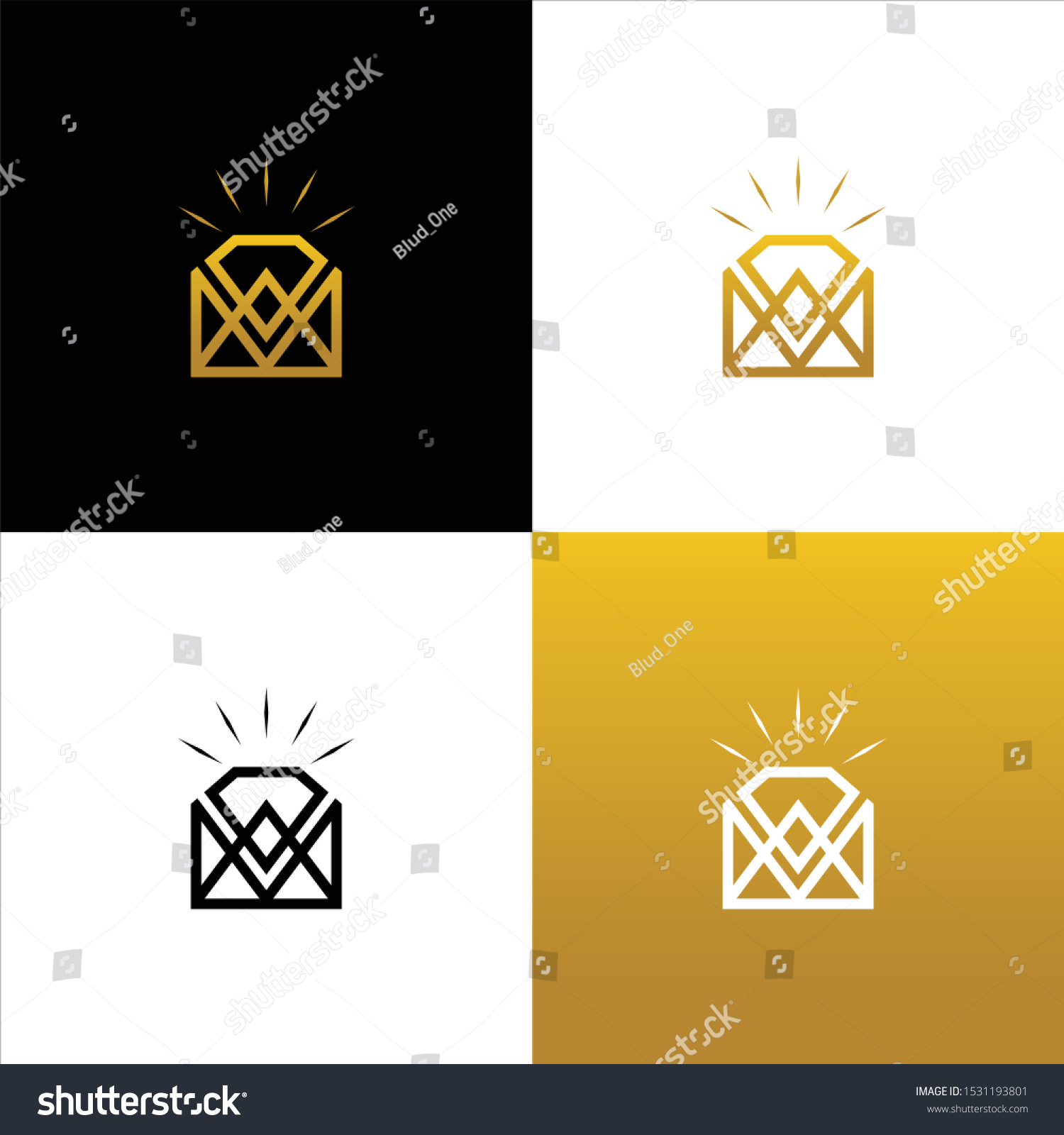 Creative Diamond Concept Logo Design Template Stock Vector (Royalty ...