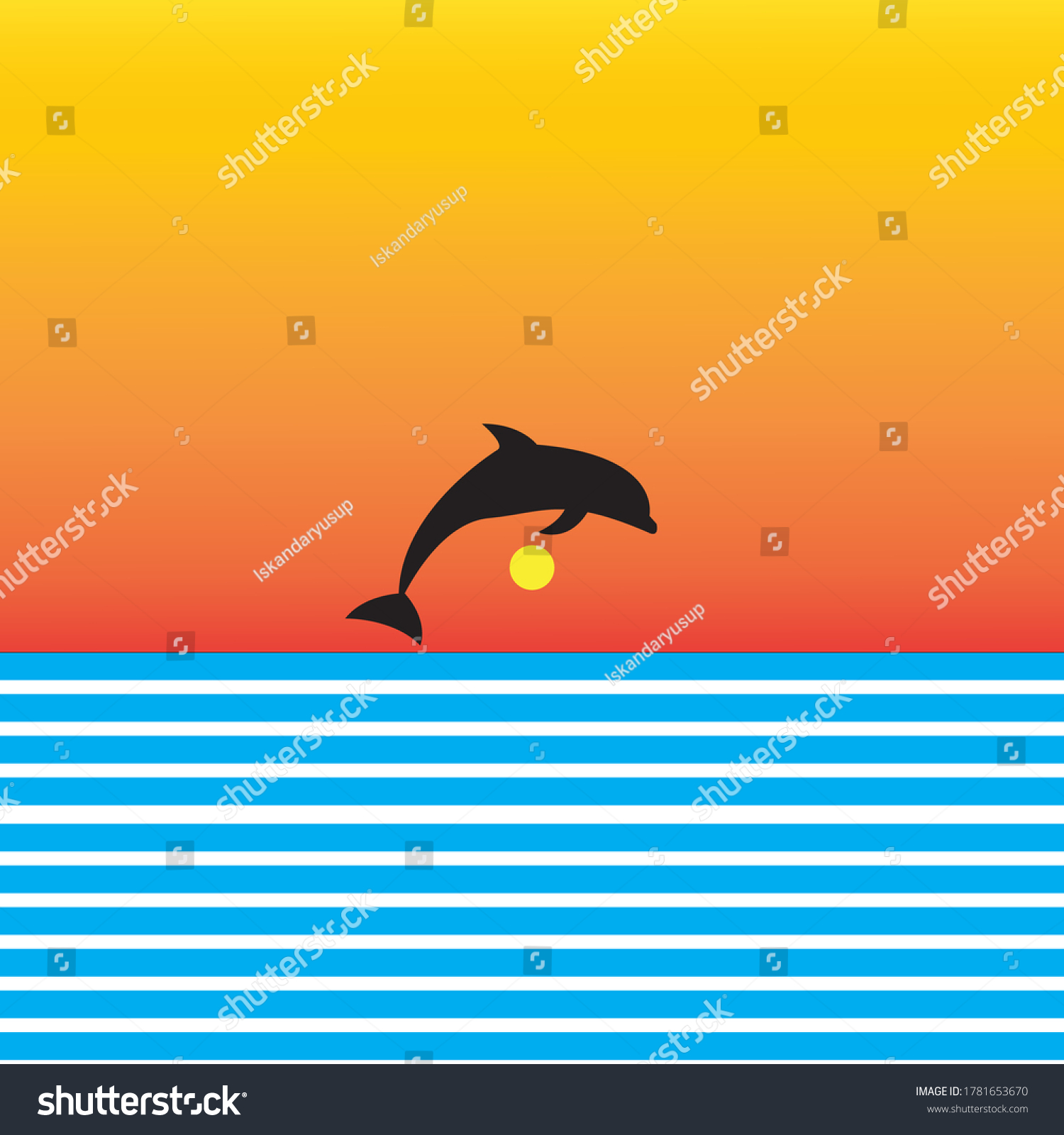 Creative Dolphin Concept Logo Design Illustration Stock Vector (Royalty ...