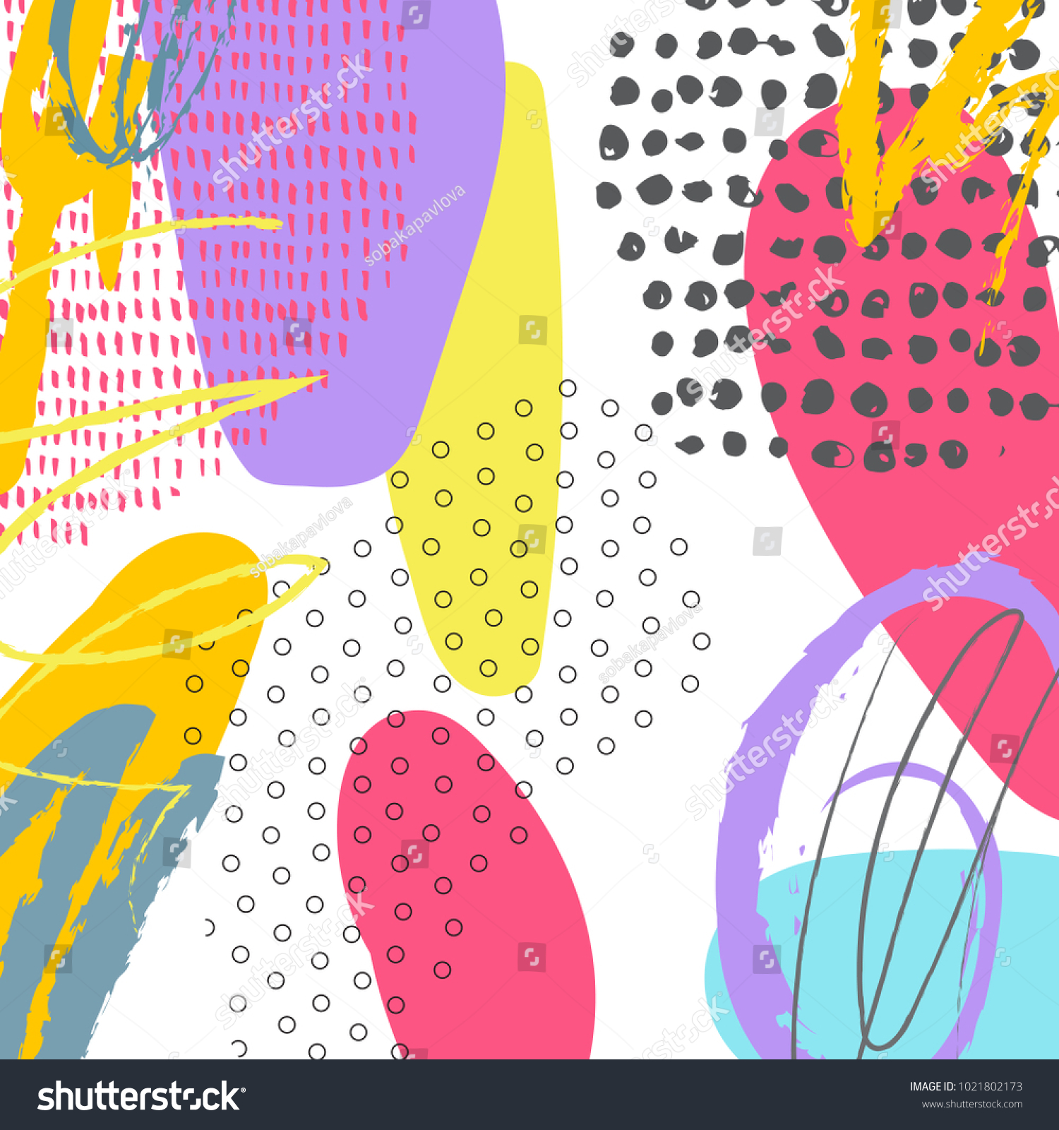 Creative Doodle Art Header Different Shapes Stock Vector (Royalty Free ...