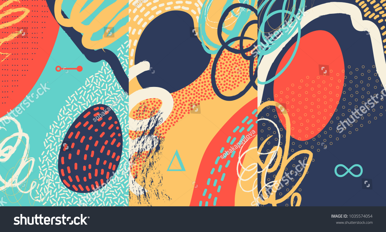 Creative Doodle Art Header Different Shapes Stock Vector (Royalty Free ...