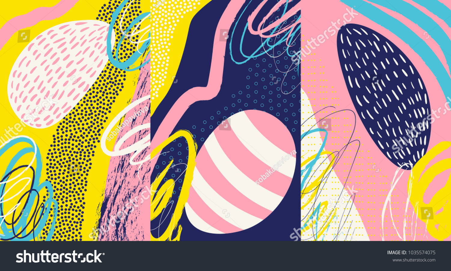Creative Doodle Art Header Different Shapes Stock Vector (Royalty Free ...