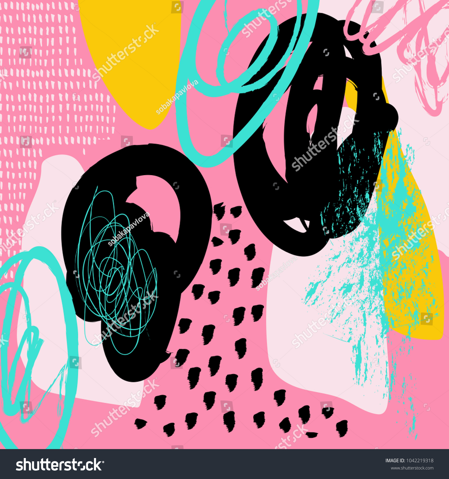 Creative Doodle Art Header Different Shapes Stock Vector (Royalty Free ...