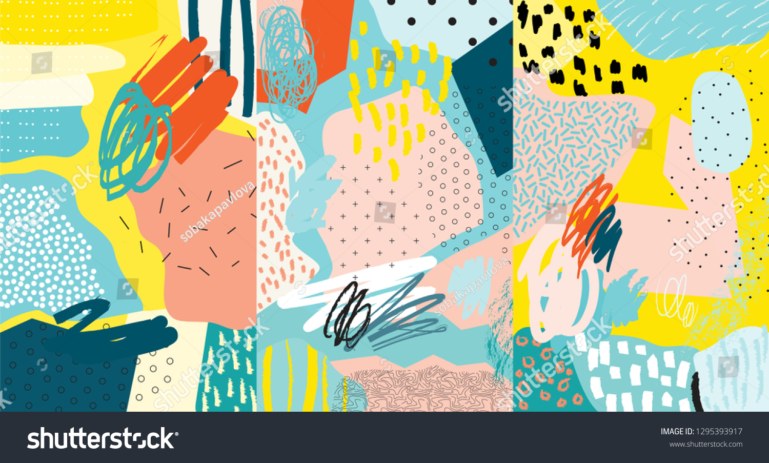 Creative Doodle Art Header Different Shapes Stock Vector (Royalty Free ...