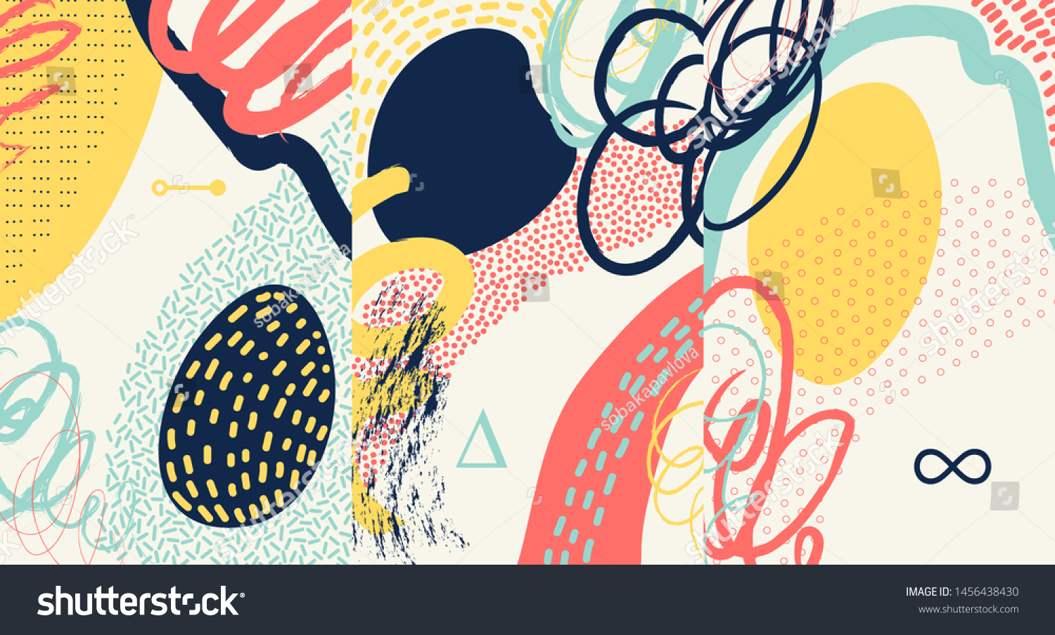 Creative Doodle Art Header Different Shapes Stock Vector (Royalty Free ...