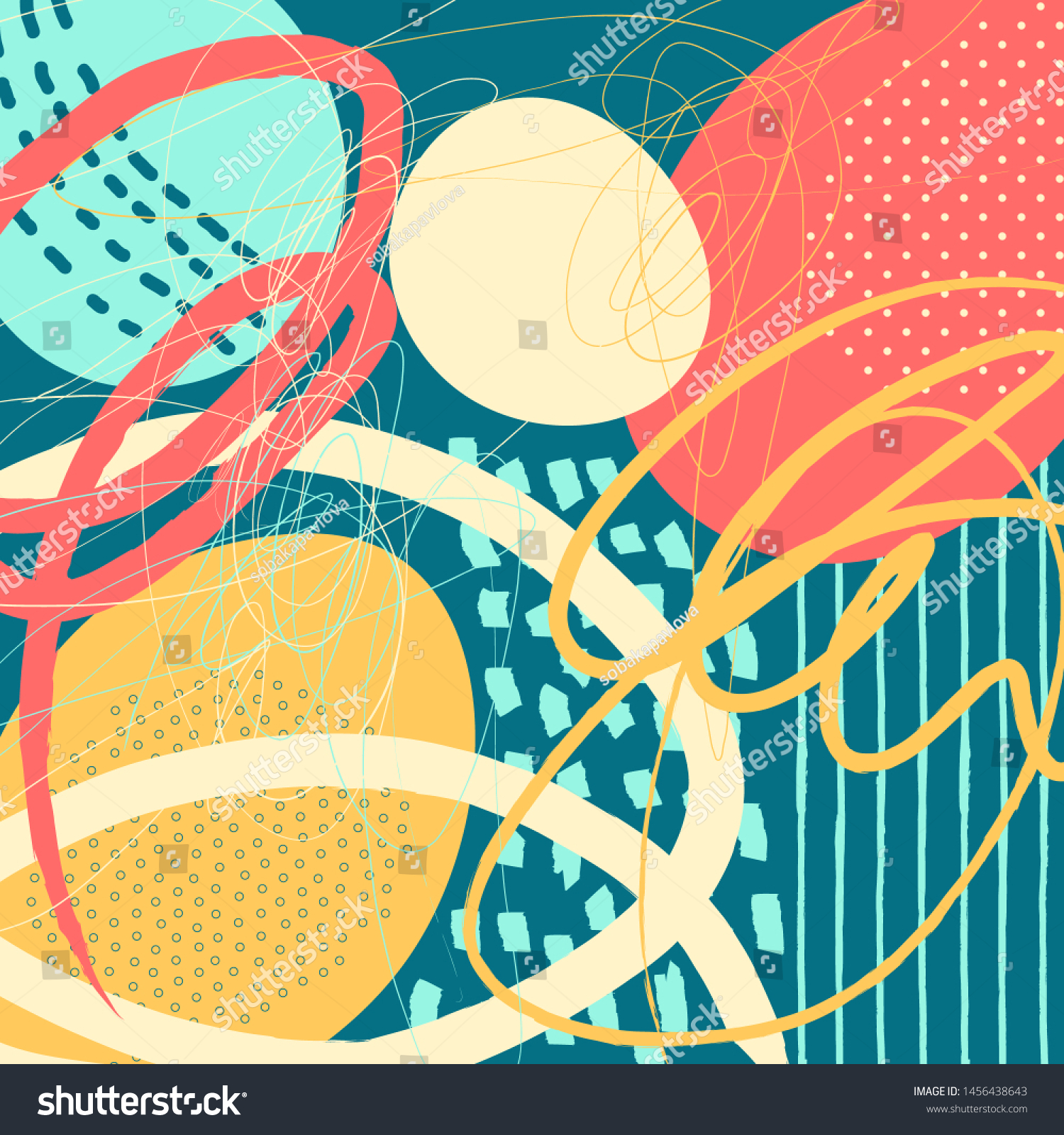 Creative Doodle Art Header Different Shapes Stock Vector (Royalty Free ...