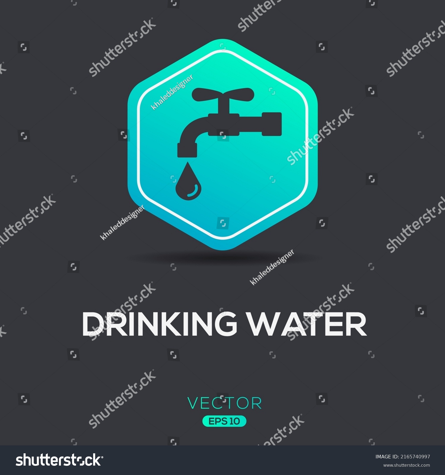 Creative Drinking Water Icon Vector Sign Stock Vector (Royalty Free ...