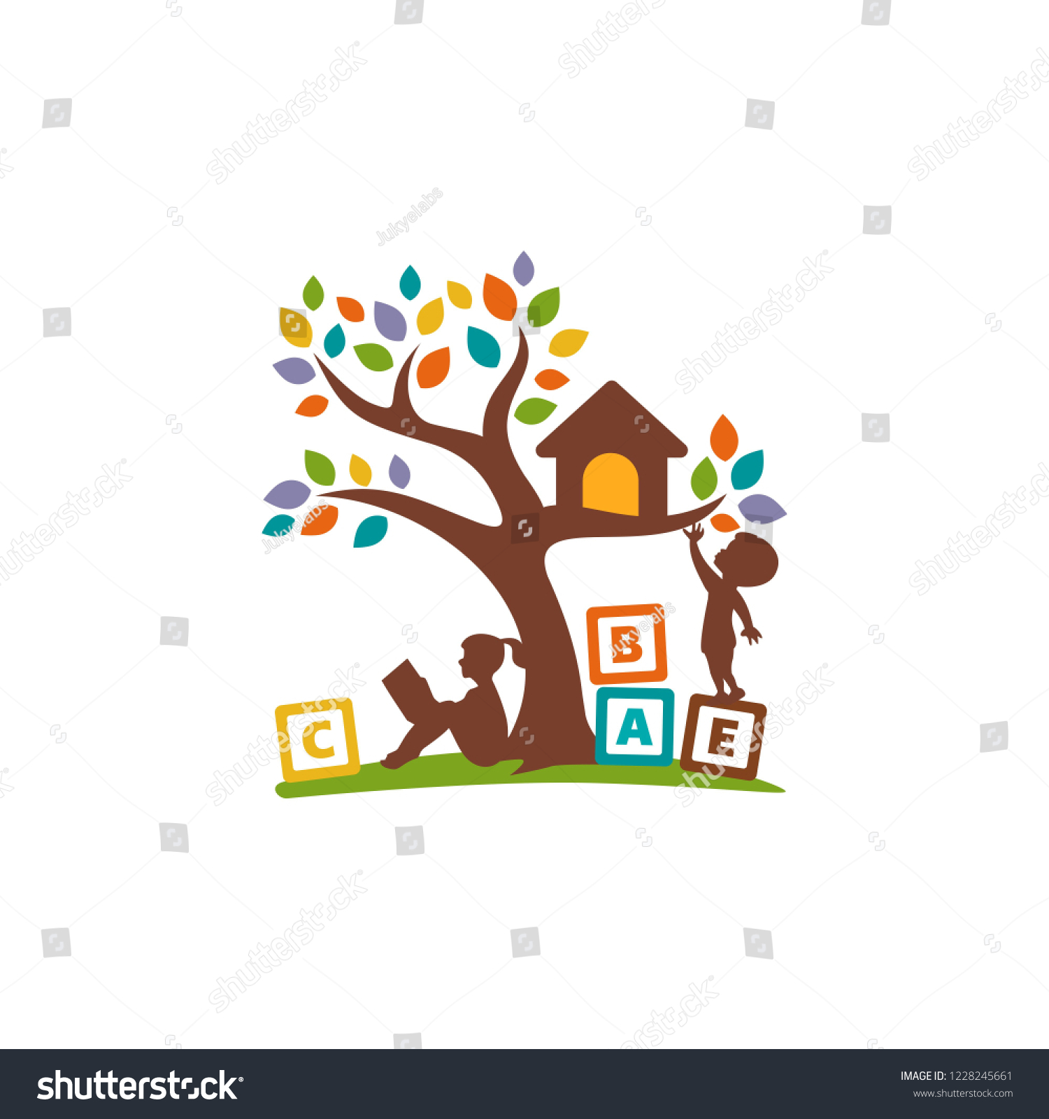 Creative Education Logo Design Template: vector de stock (libre de ...