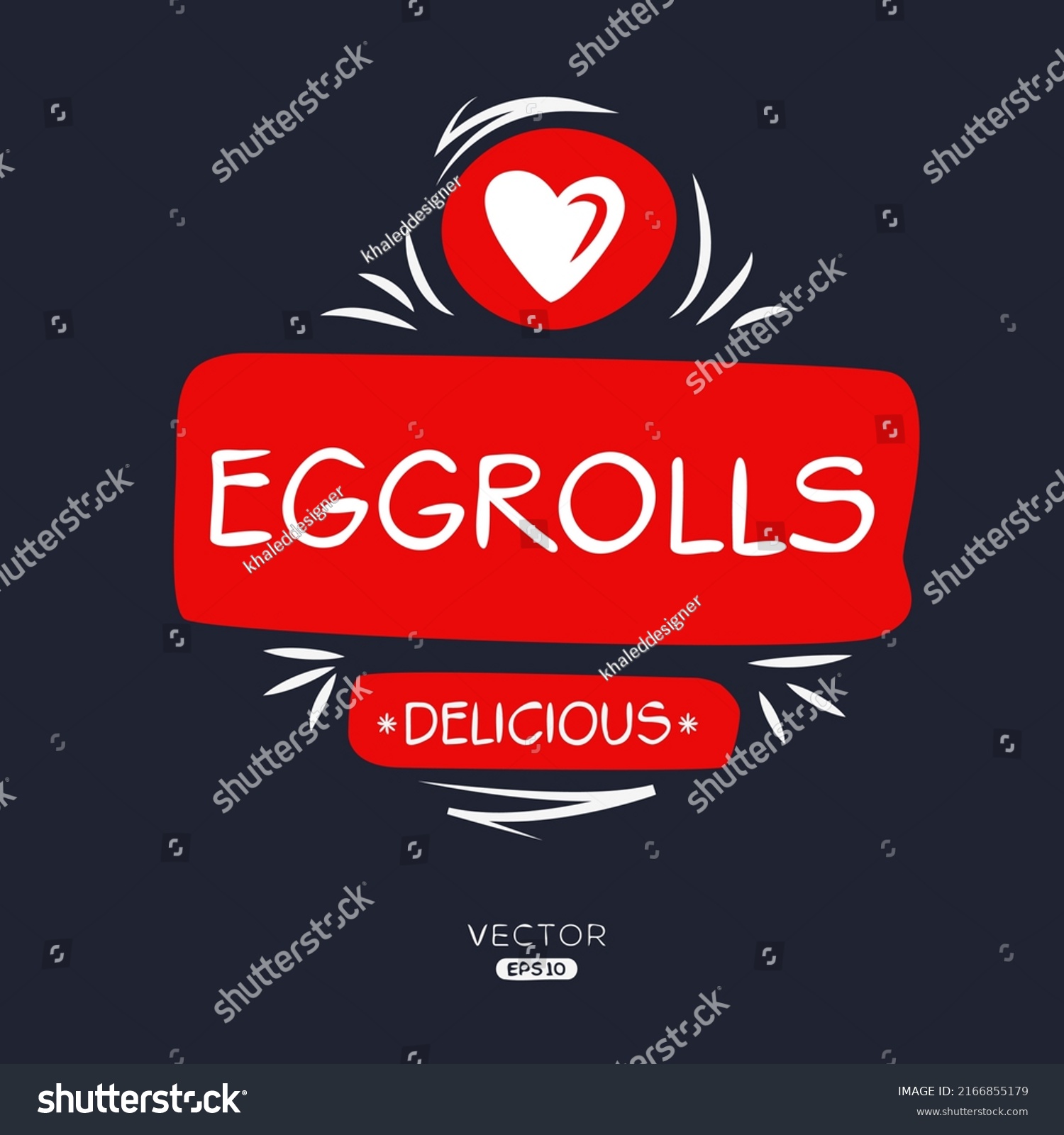 Creative Eggrolls Logo Eggrolls Sticker Vector Stock Vector (Royalty ...