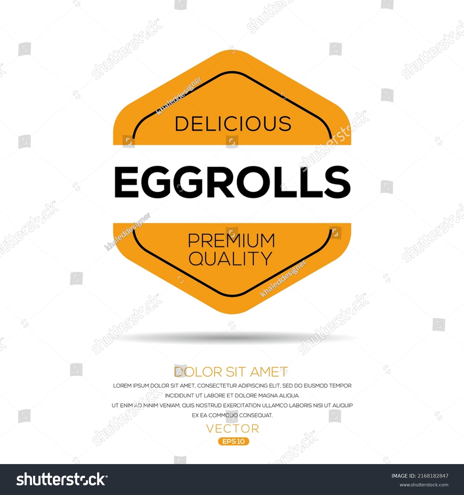 Creative Eggrolls Logo Eggrolls Sticker Vector Stock Vector (Royalty ...