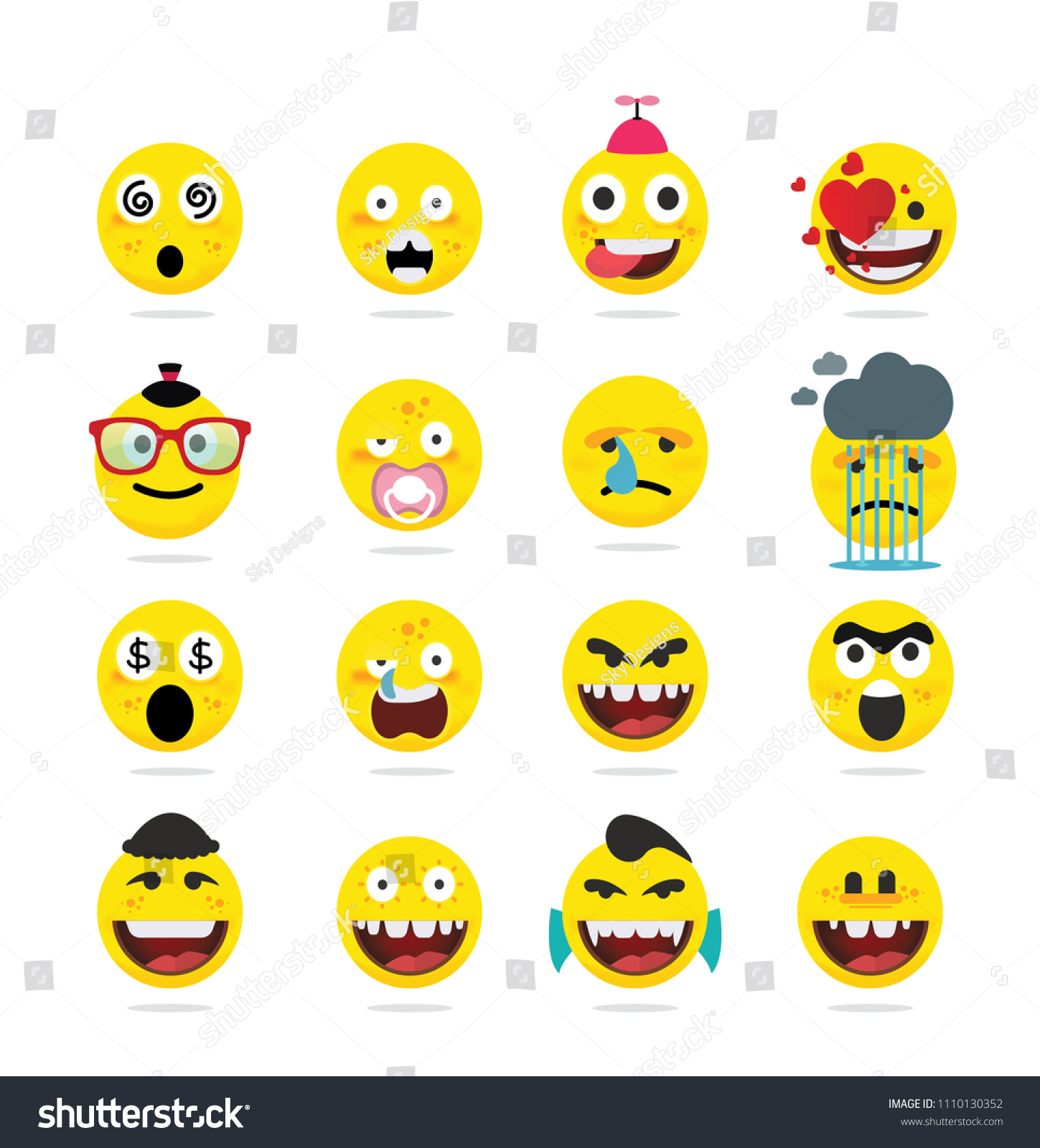 Creative Emoji Emoticons Smiley 3: เวกเตอร์สต็อก (ปลอดค่าลิขสิทธิ์ ...