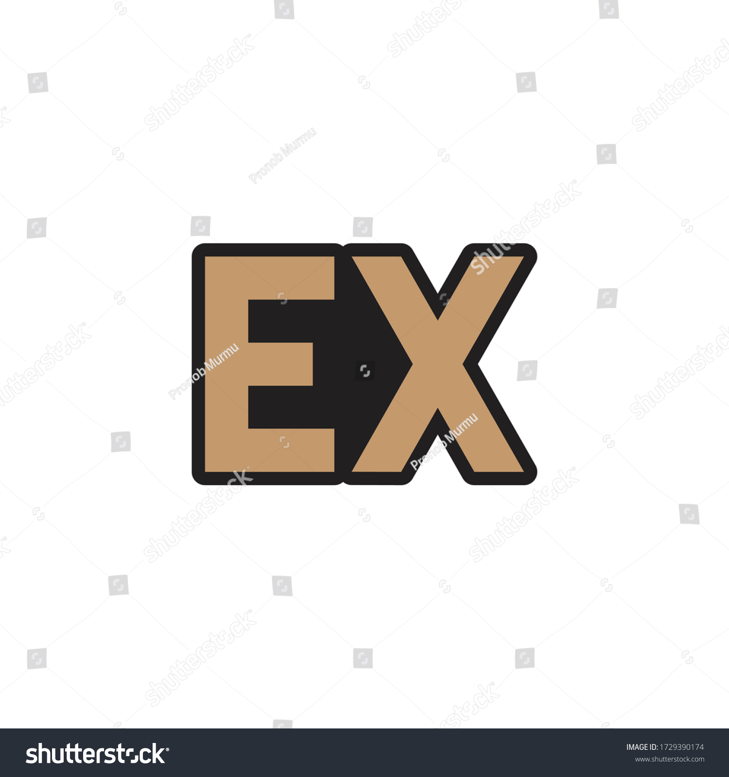 Creative Ex Letter Text Logo Stock Vector (Royalty Free) 1729390174