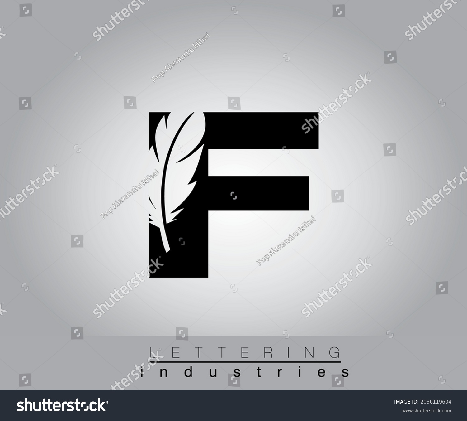 Creative Feather Black Letter Design Stock Vector (Royalty Free ...