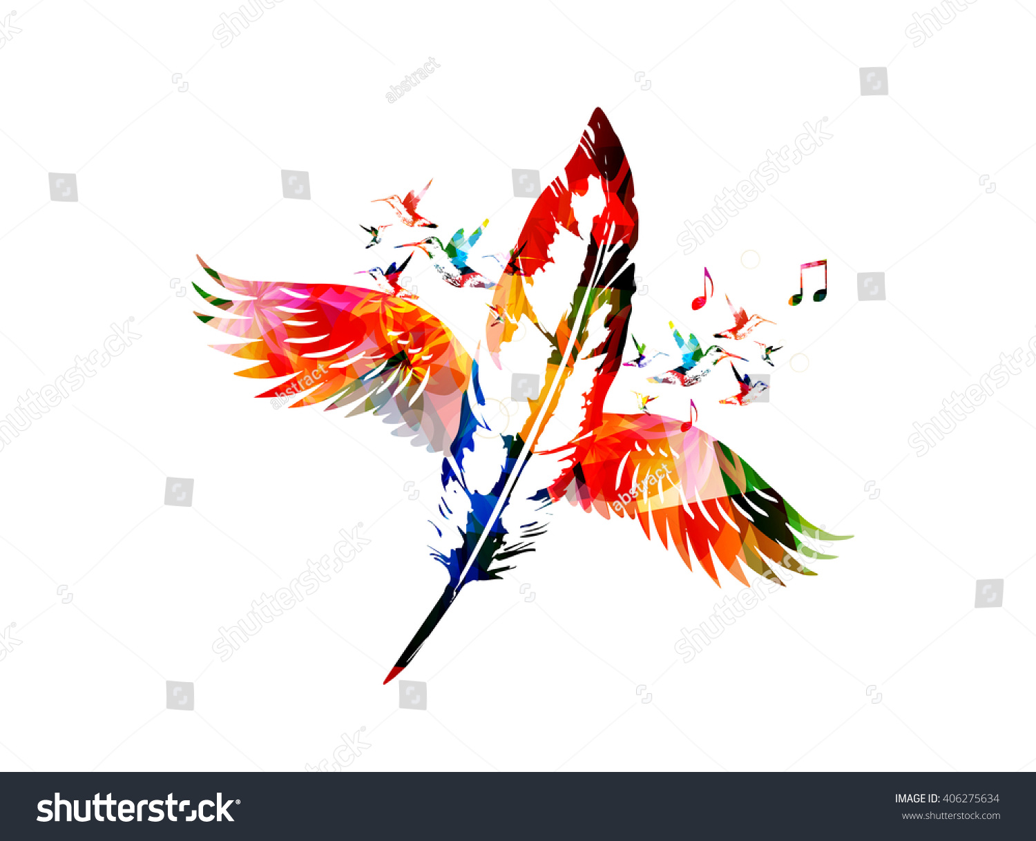Creative Feather Design Wings Stock Vector (Royalty Free) 406275634 ...