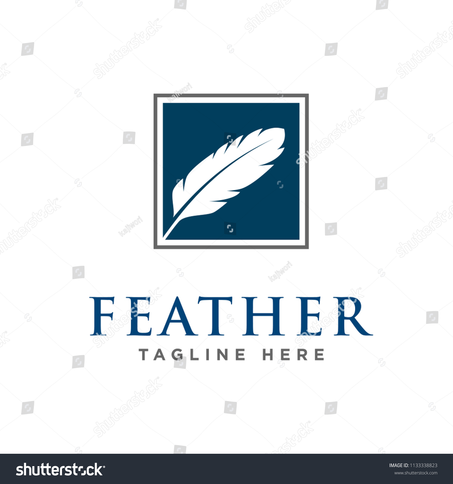 Creative Feather Logo Design Stock Vector (Royalty Free) 1133338823 | Shutterstock