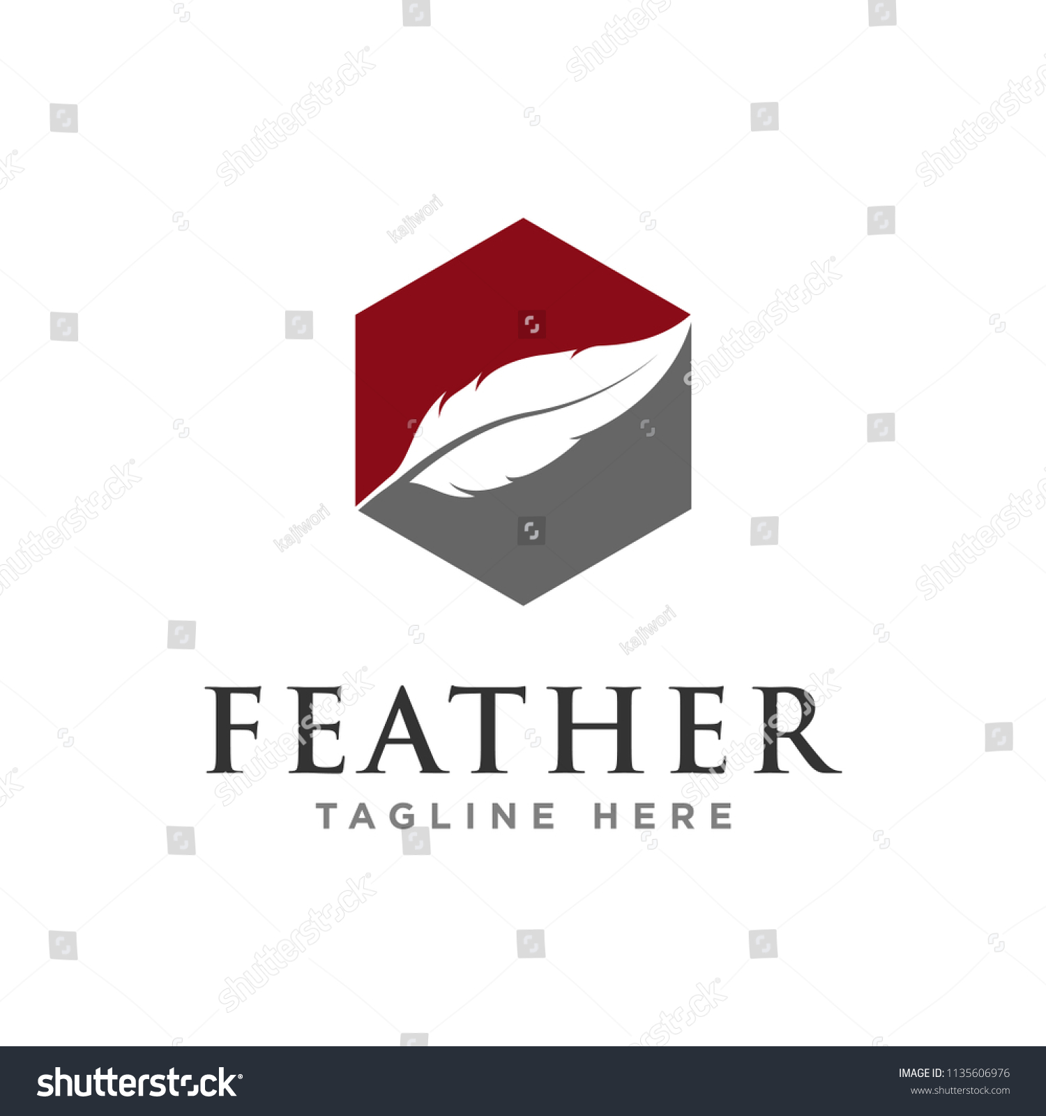 Creative Feather Logo Design Stock Vector (Royalty Free) 1135606976