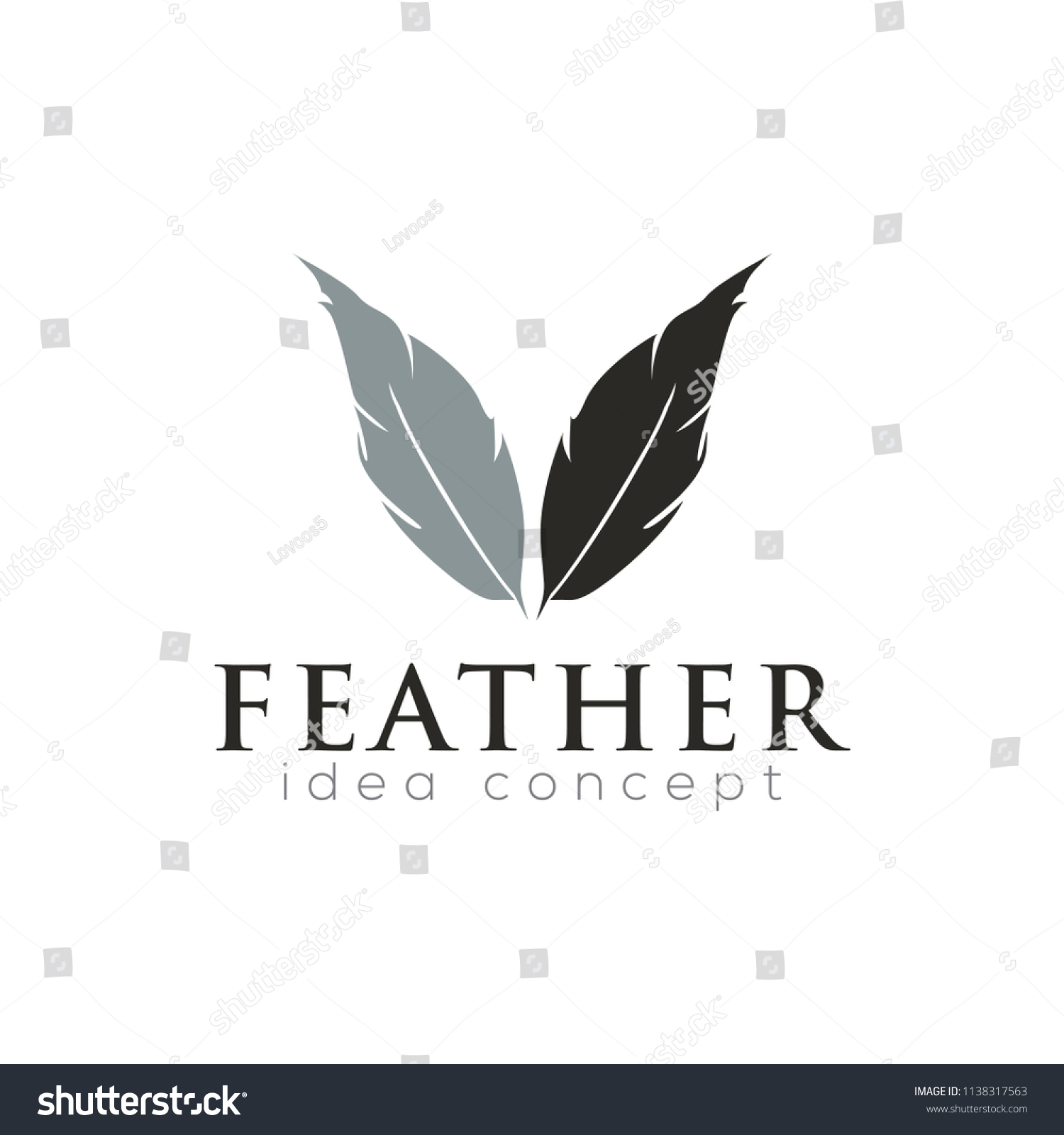 Creative Feather Logo Design Template Stock Vector (Royalty Free ...