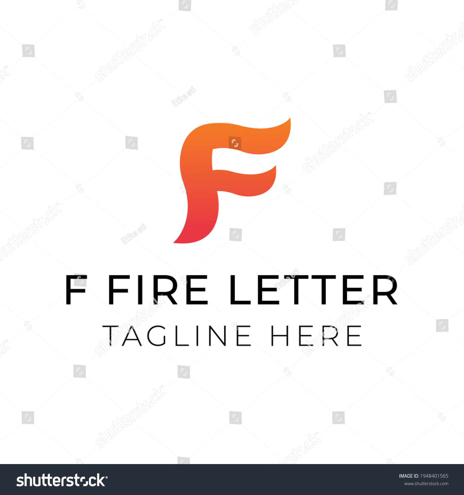 Creative Flat F Fire Letter Logo Stock Vector (Royalty Free) 1948401565 ...