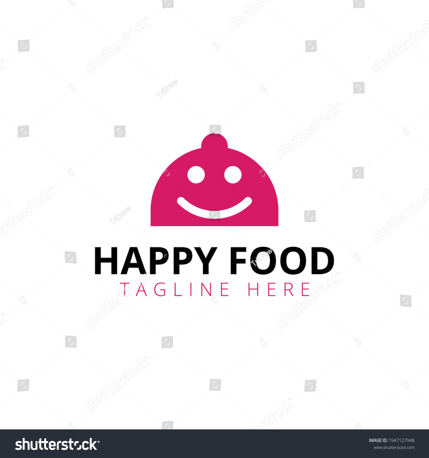 Creative Flat Happy Food Logo Design Stock Vector (Royalty Free ...