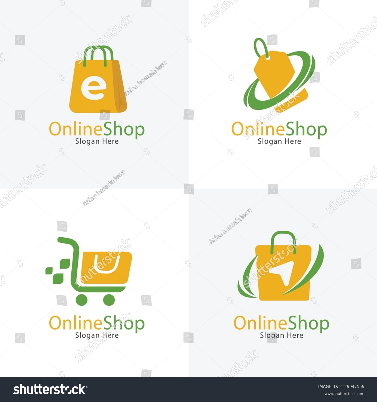 Creative Flat Online Shop Logo Design Stock Vector (Royalty Free ...