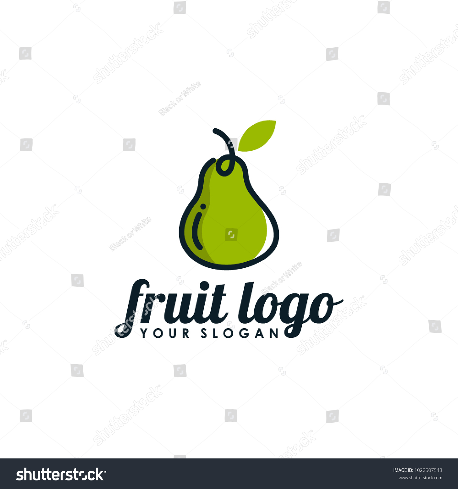 Creative Fruit Logo Design: vector de stock (libre de regalías ...