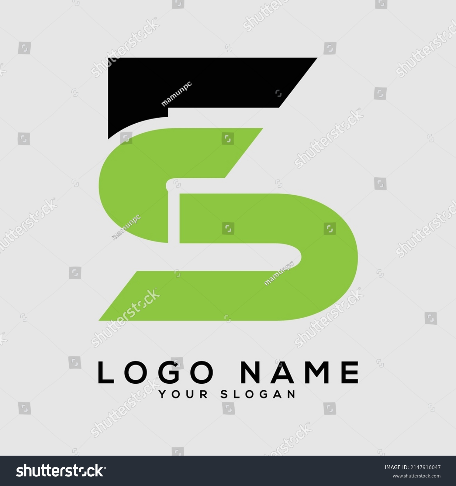 Creative Fs Letter Logo Design Template Stock Vector (Royalty Free ...