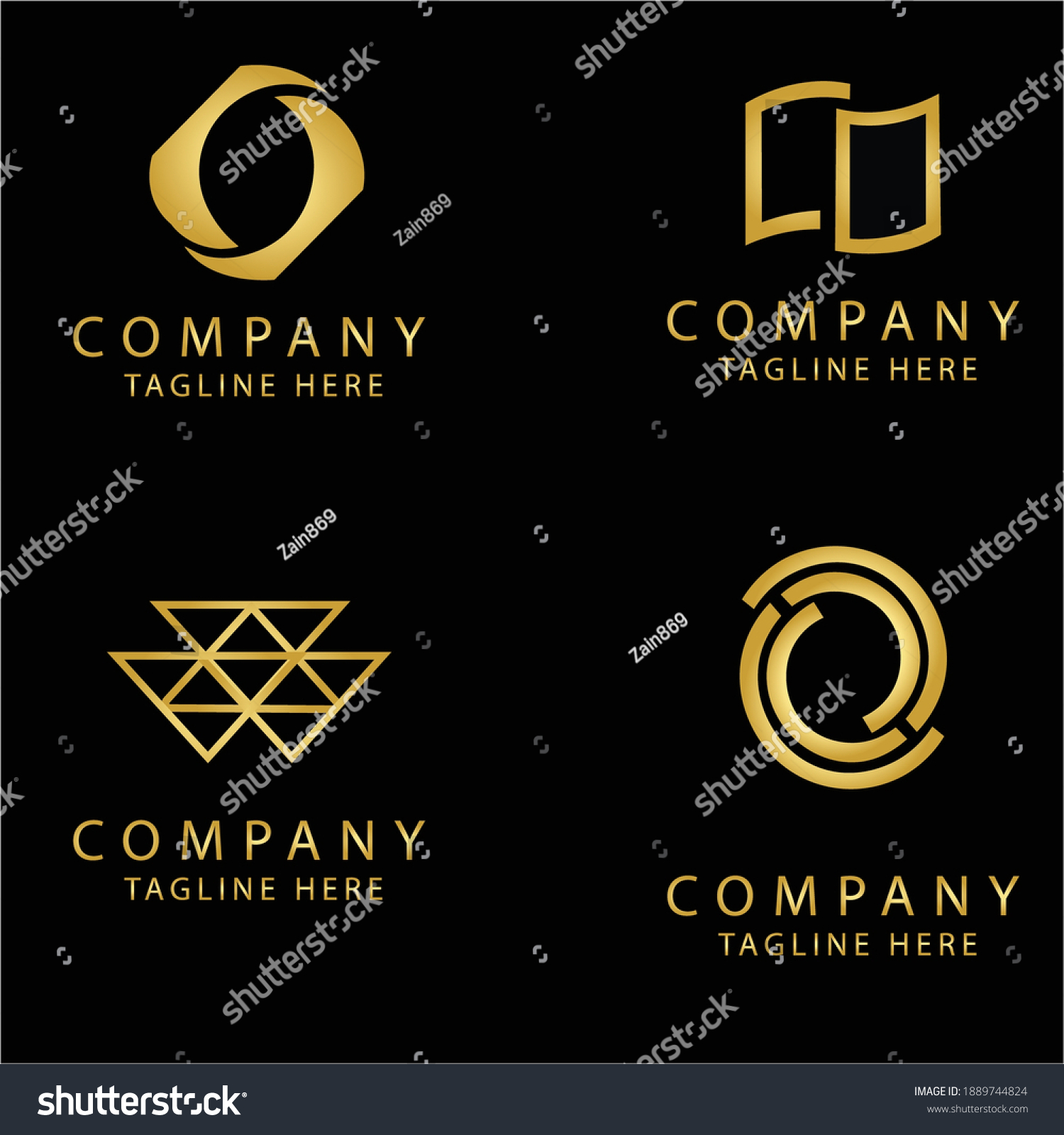 Creative Goldish Logo Vector Design Set Stock Vector (Royalty Free ...