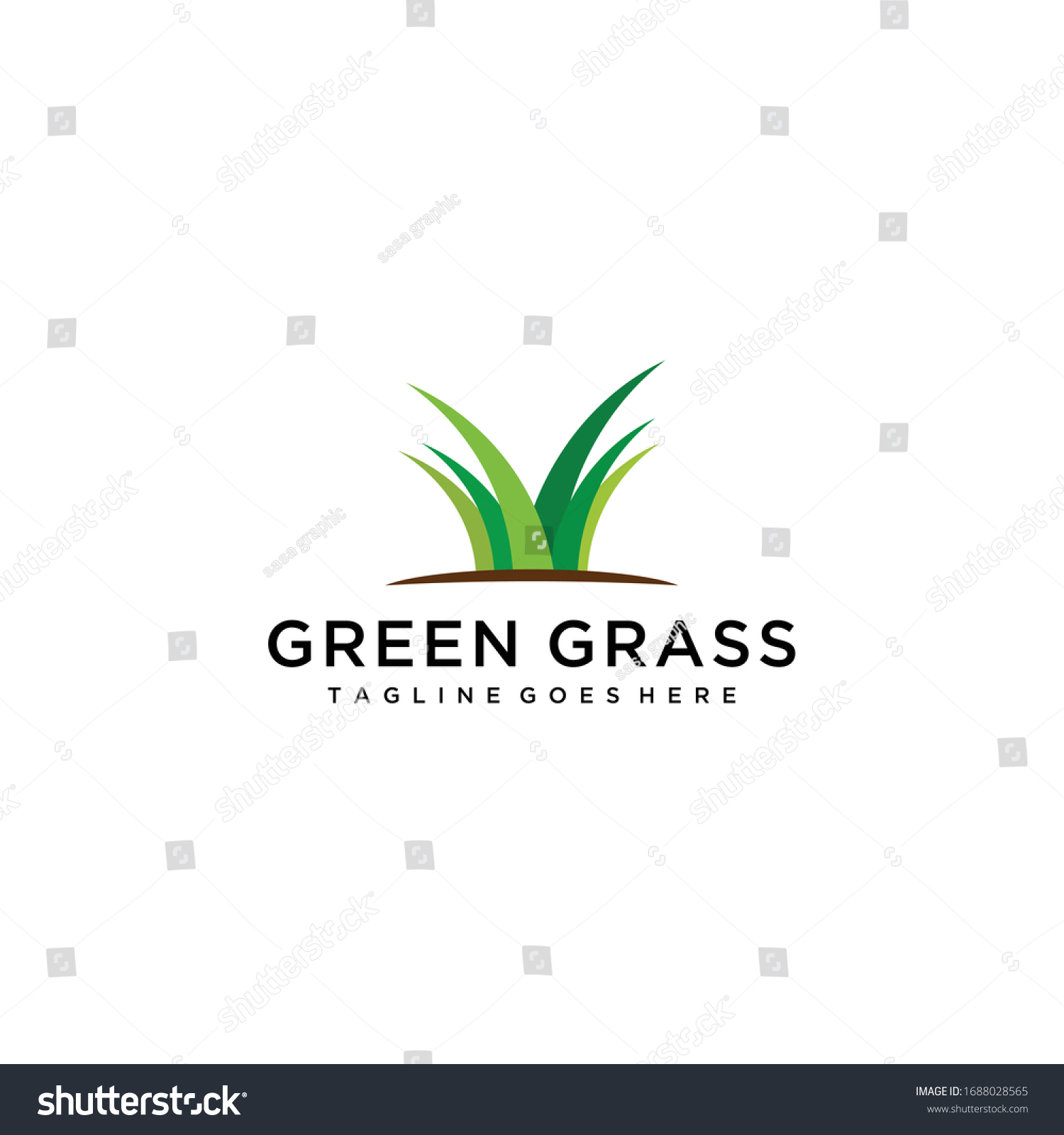 Creative Grass Logo Template Design Vector Stock Vector (Royalty Free ...