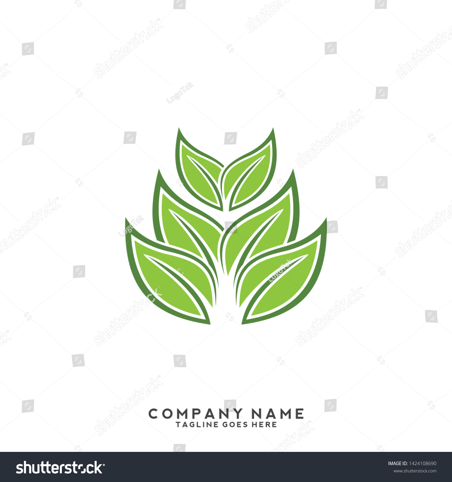 Creative Green Leaf Logo Template Stock Vector (Royalty Free ...
