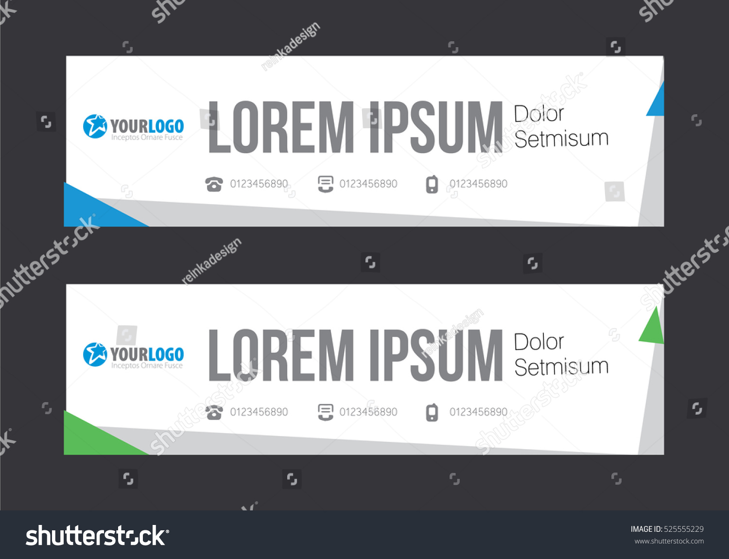 Creative Horizontal Banner Template Design Stock Vector (Royalty Free ...