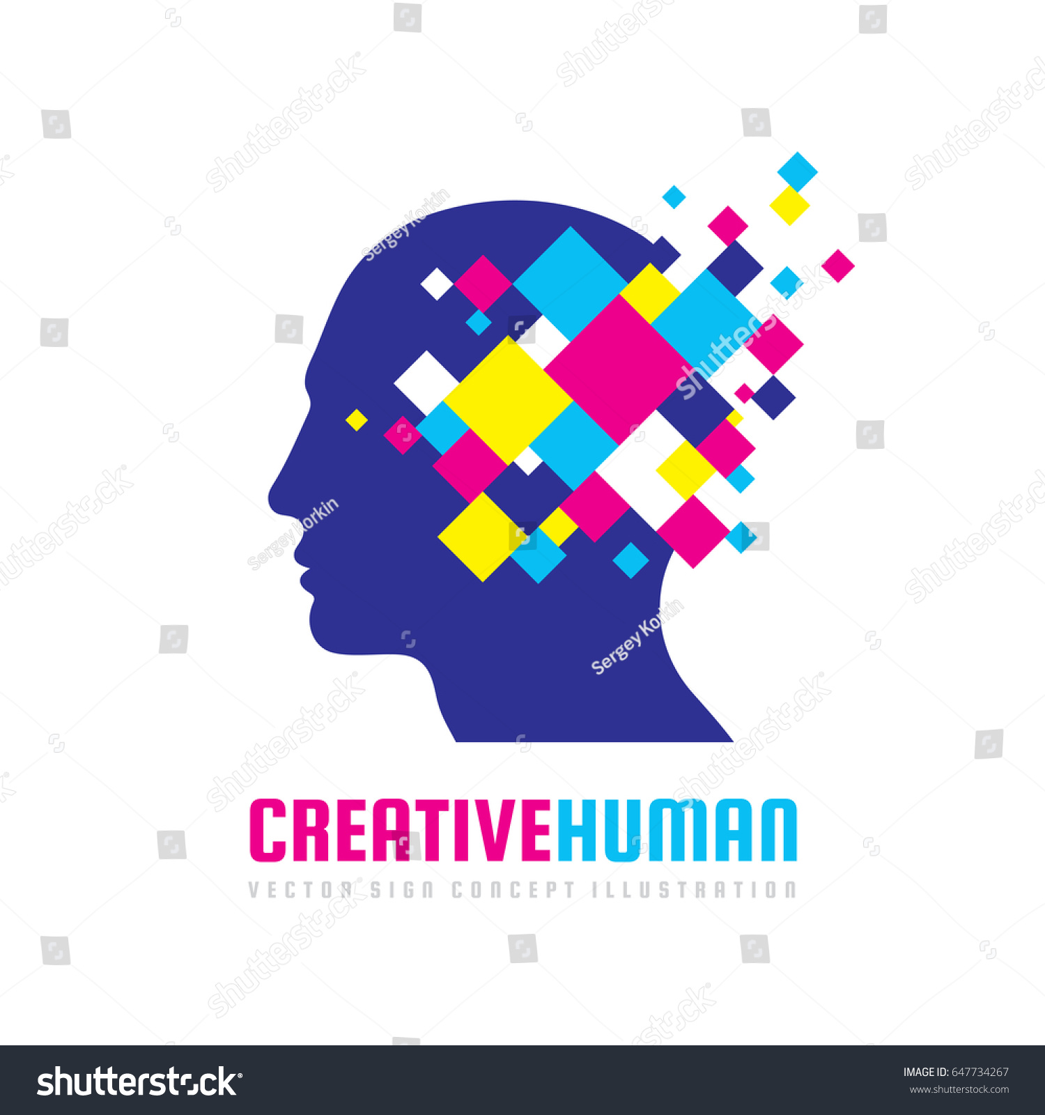 Vektor Stok Creative Human Head Vector Logo Template (Tanpa Royalti ...