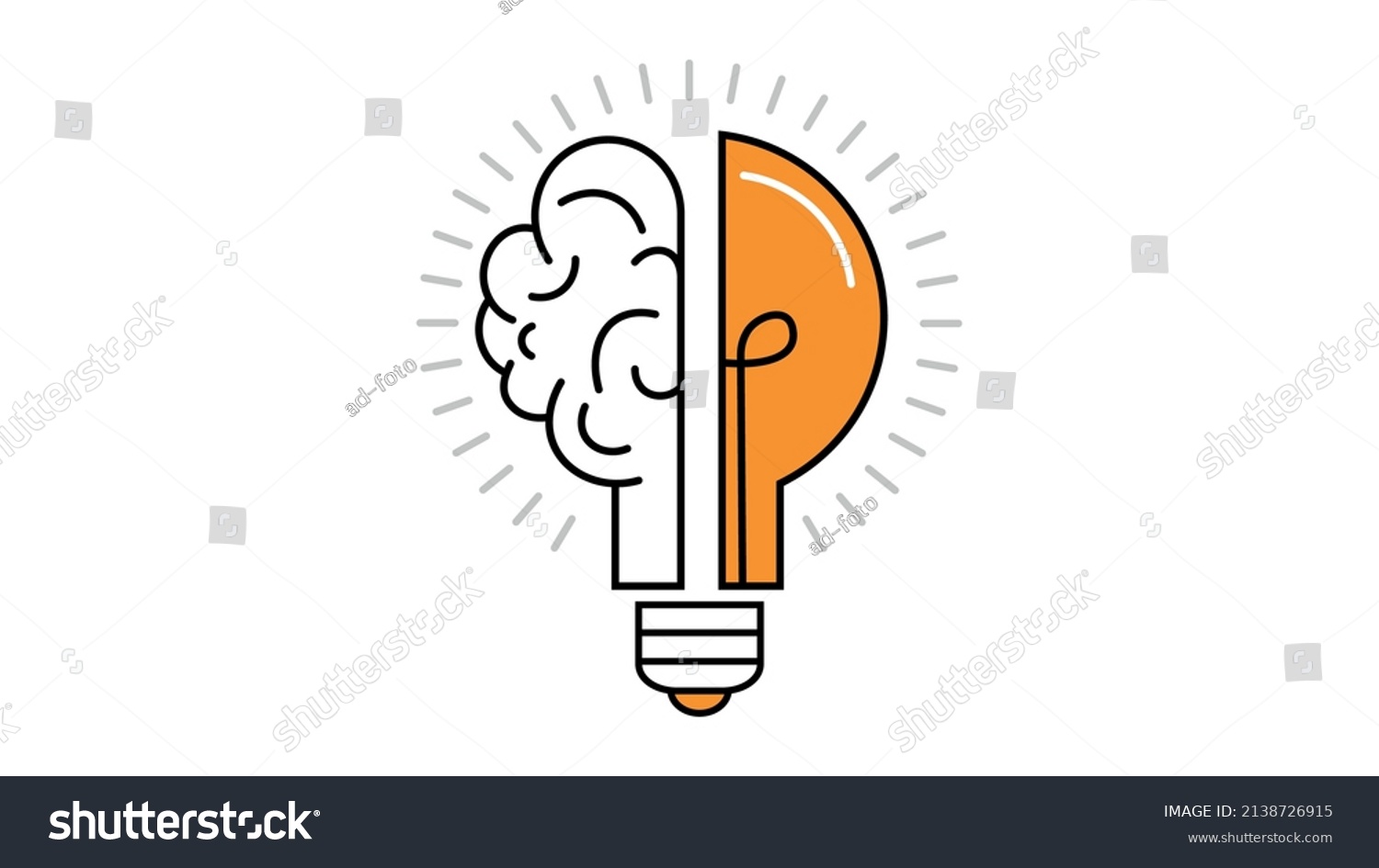 Creative Icon Half Light Bulb Brain Stock Vector (Royalty Free ...