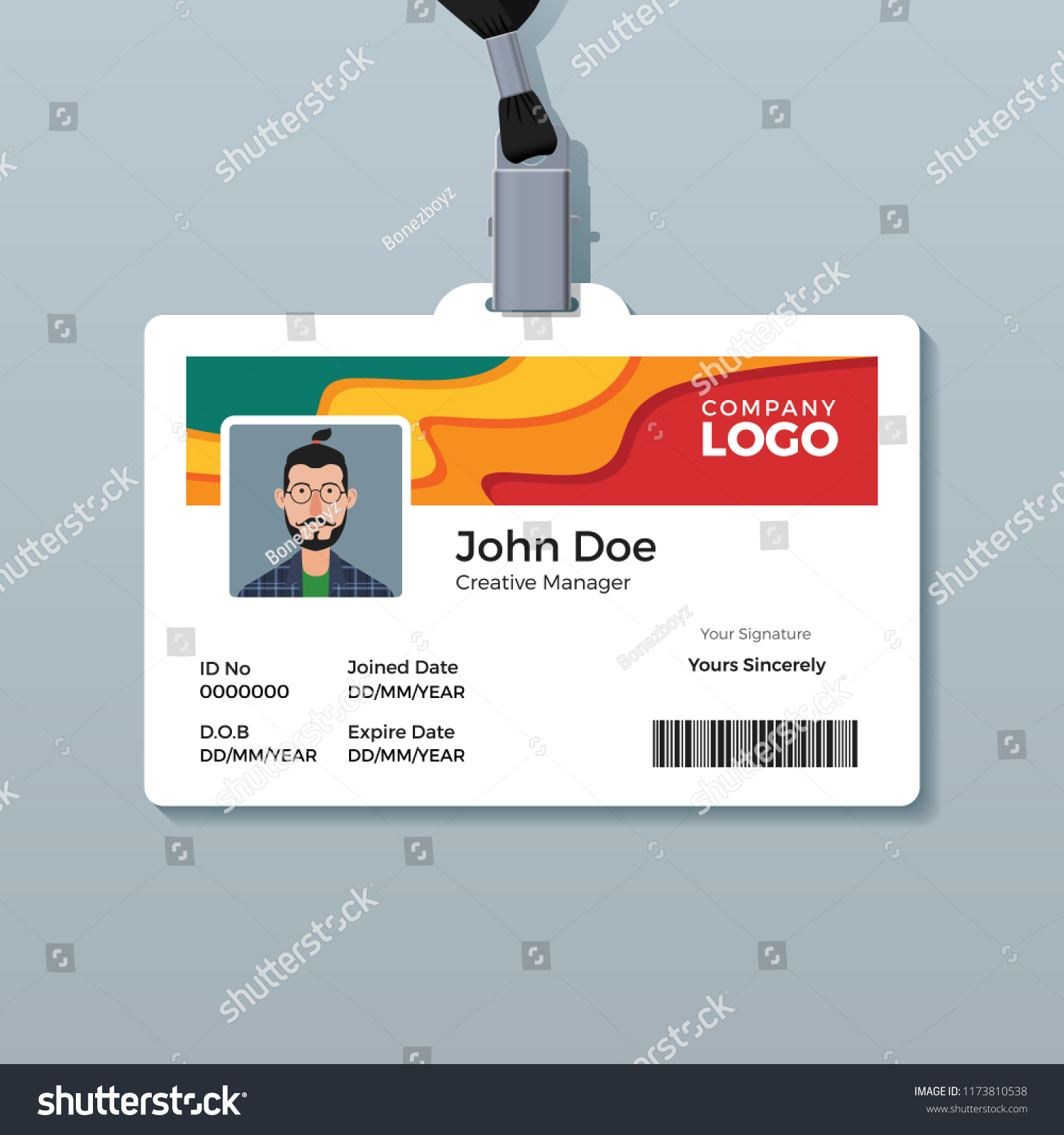 Creative Id Card Template Stock Vector (Royalty Free) 1173810538