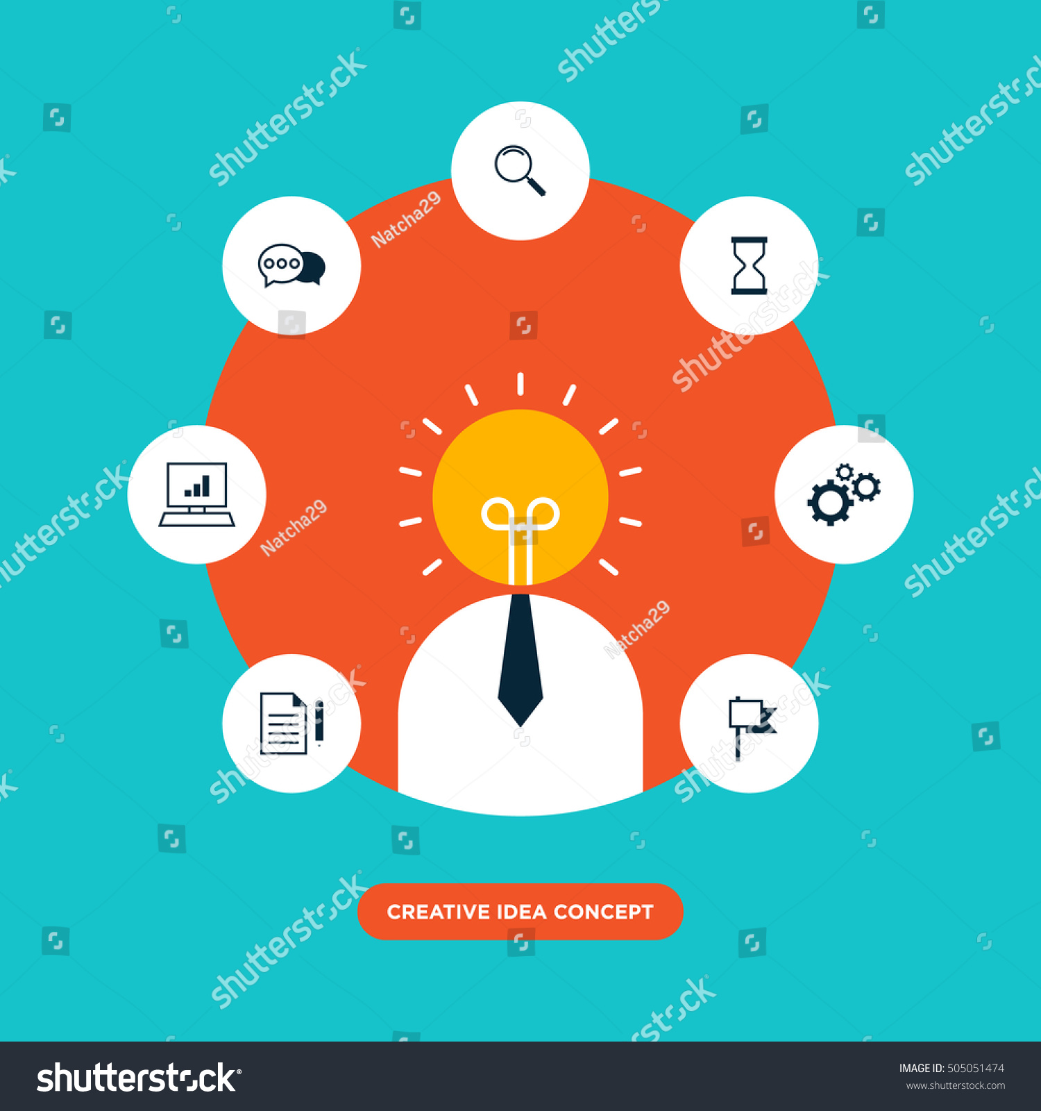 Creative Idea Concept Inspiration Process Flat Stock Vector (Royalty ...