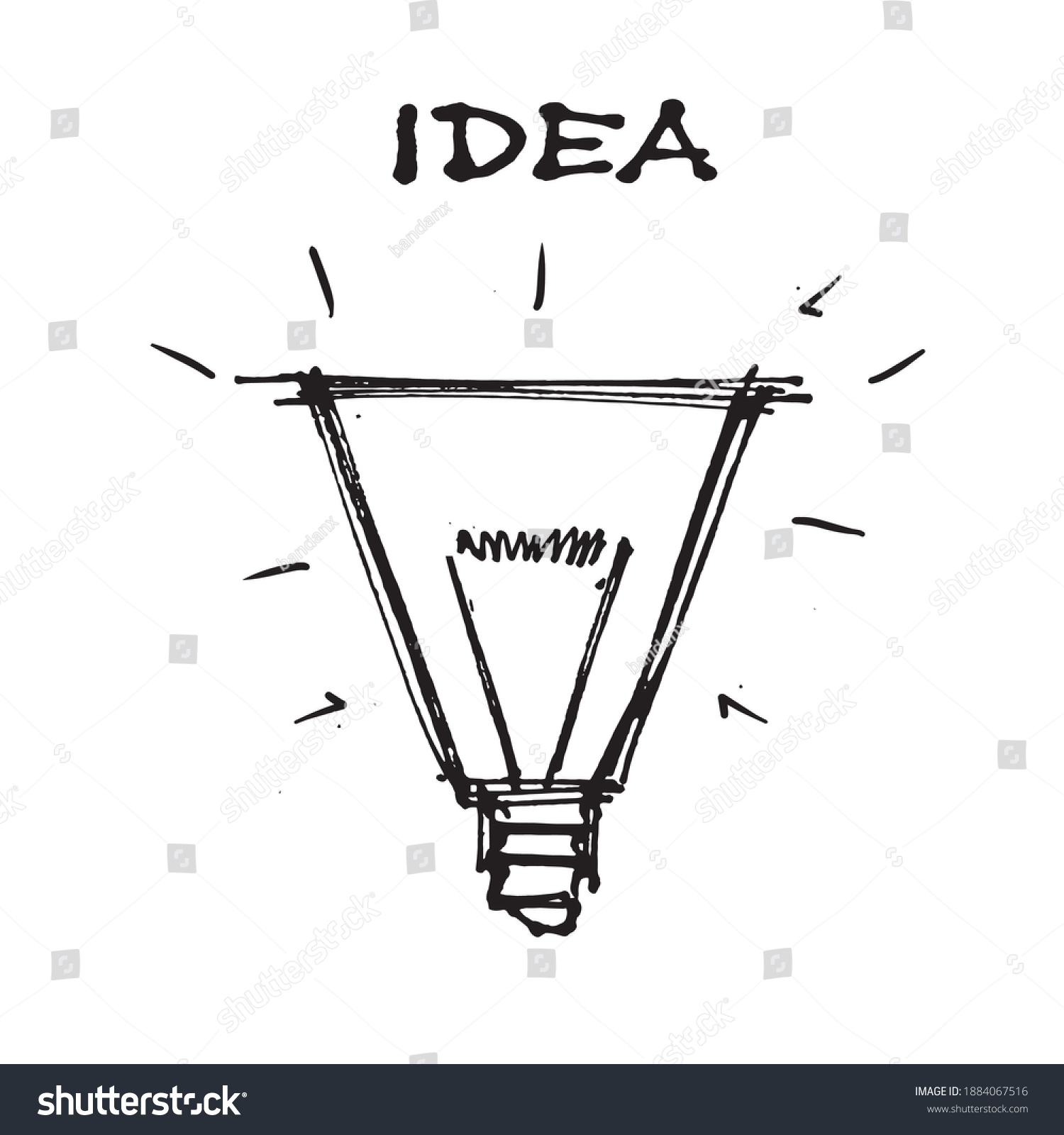 Creative Idea Conceptlight Bulb Line Drawing Stock Vector (Royalty Free ...