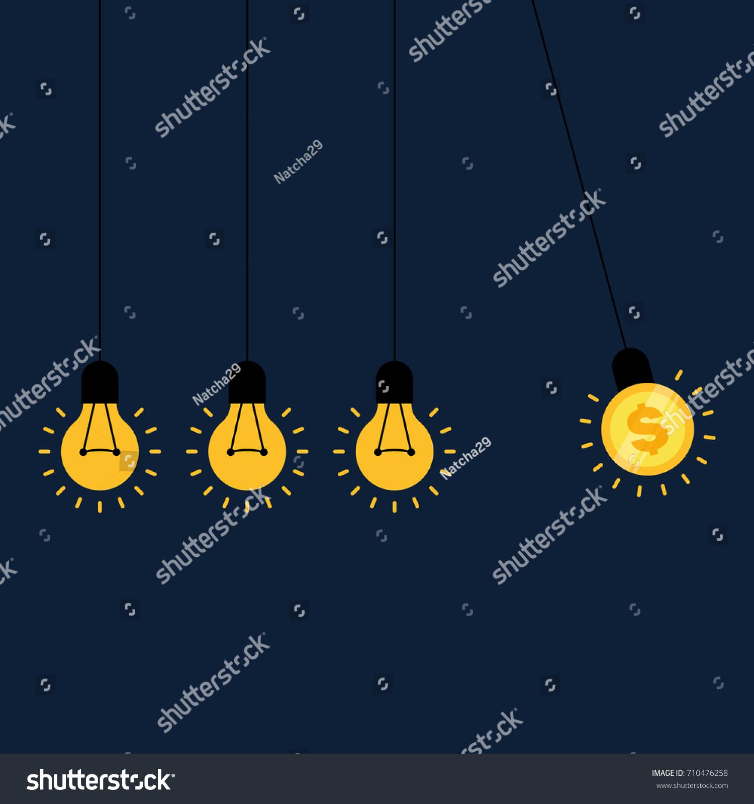 Creative Idea Makes Money Concept Flat Stock Vector (Royalty Free ...