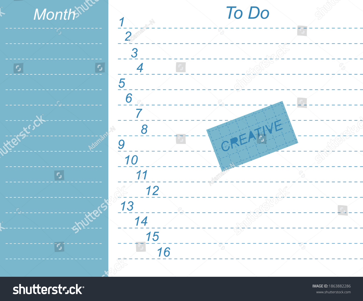 Creative Idea Do List Numbers Vector Stock Vector (Royalty Free) 1863882286