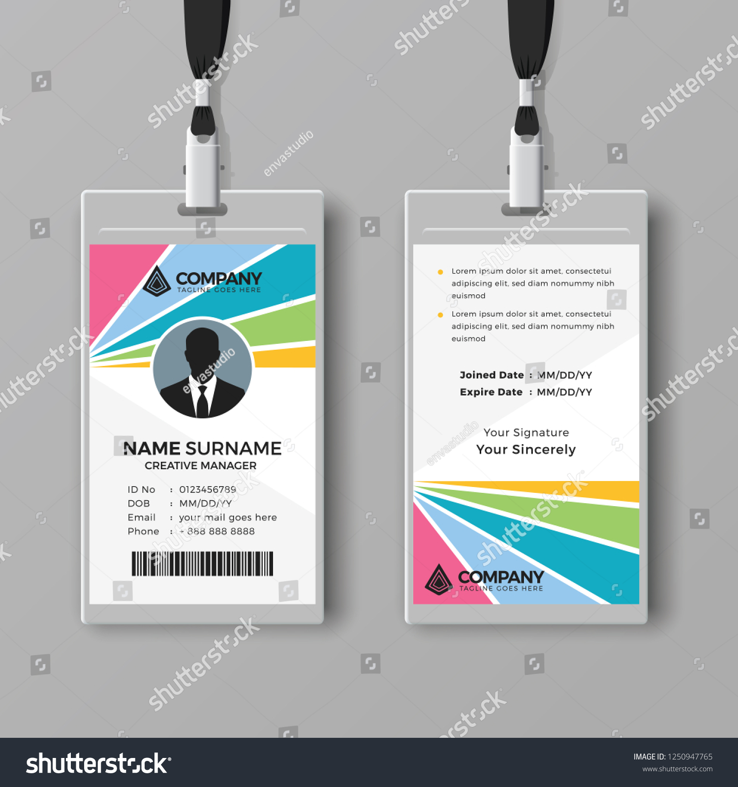 Creative Identity Card Design Template Stock Vector (Royalty Free ...