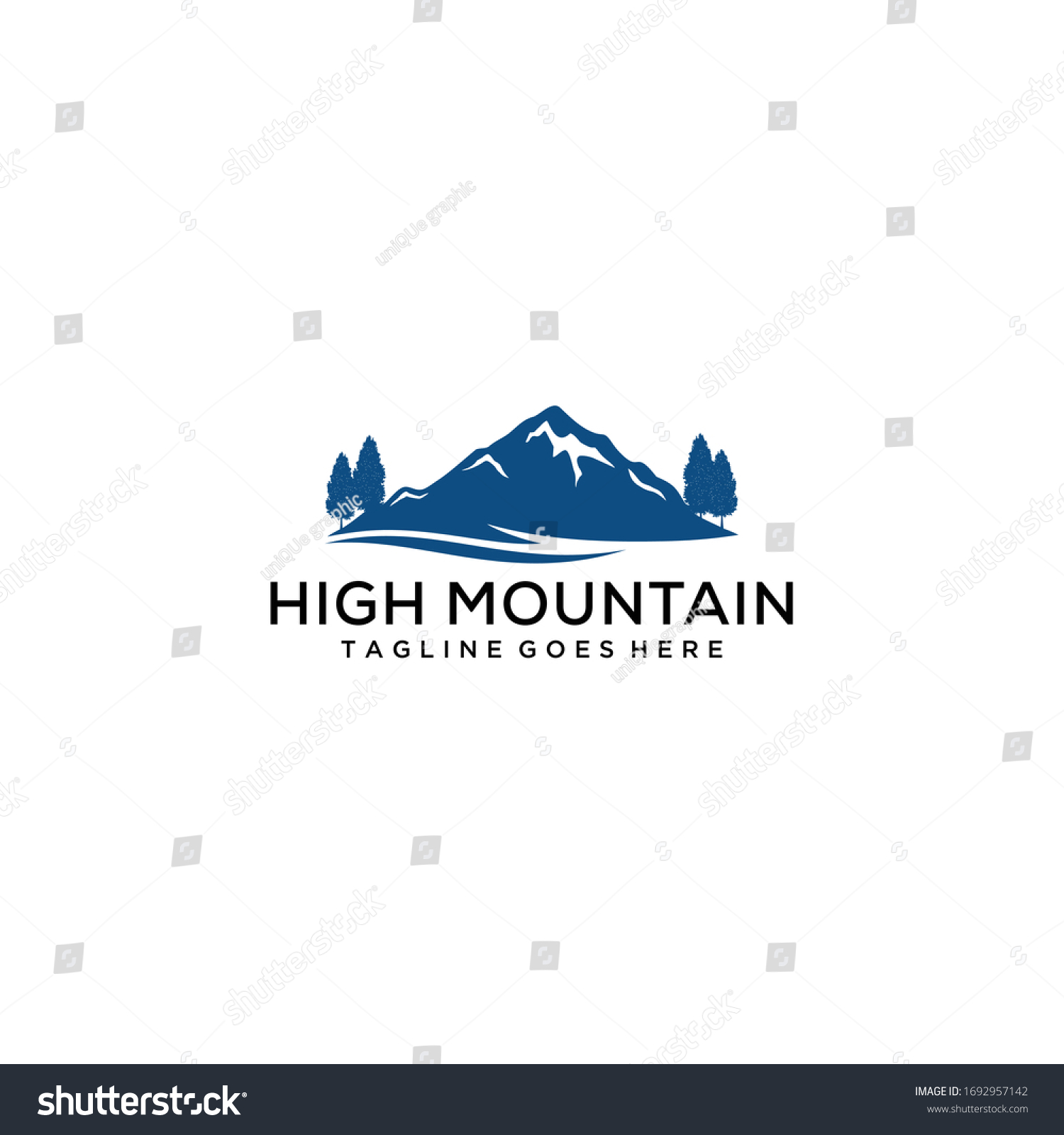 Creative Illustration Simple Mountain Logo Design Stock Vector (Royalty ...
