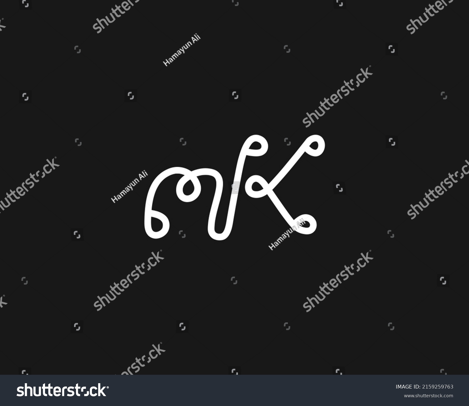 Creative Initial Letter Mk Logo Design Stock Vector (Royalty Free ...