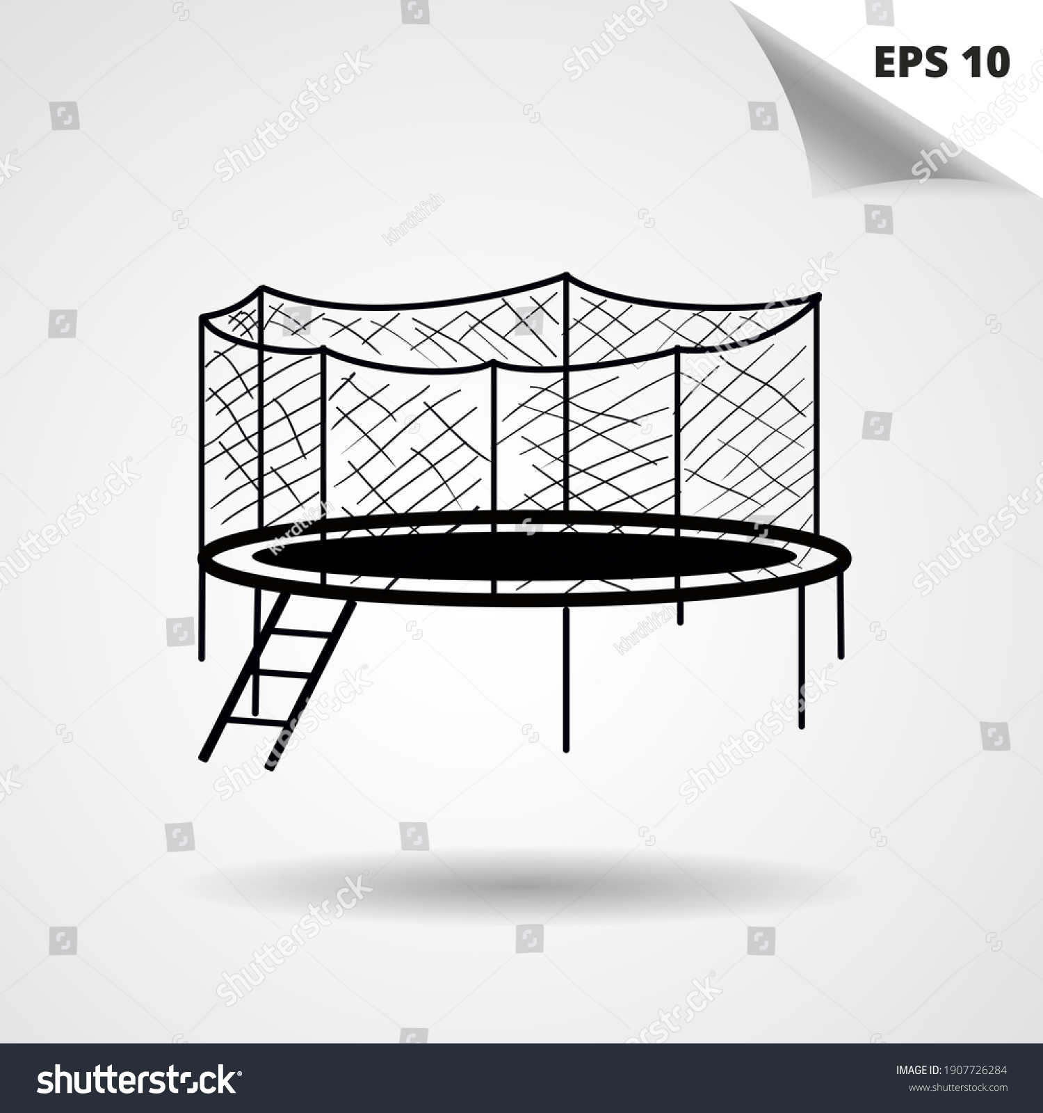 Creative Isolate Trampoline On Transparent Background Stock Vector ...
