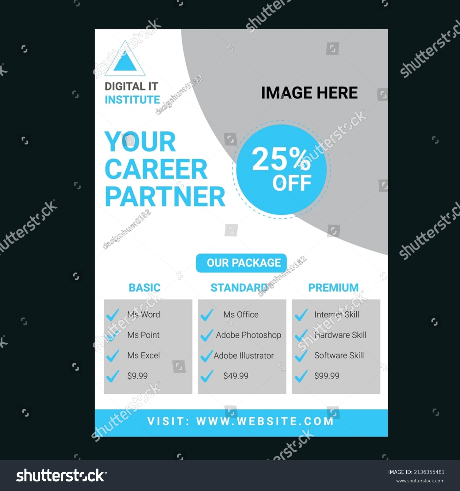 Creative Institute Flyer Template Stock Vector (Royalty Free ...