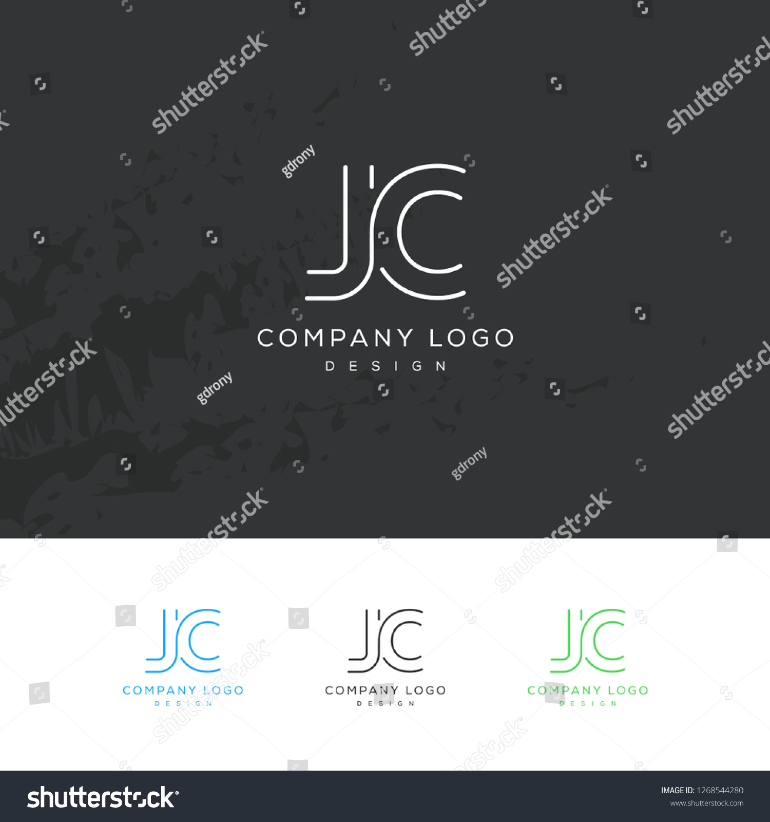 Creative J C Letter Logo Stock Vector (Royalty Free) 1268544280