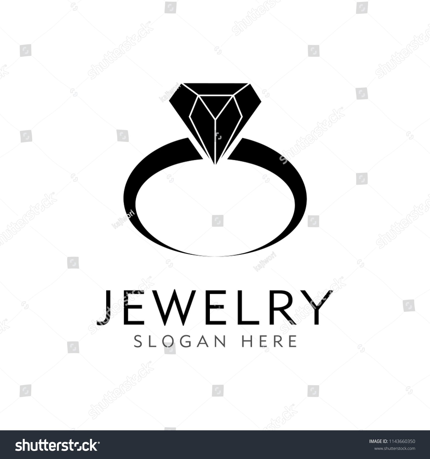 Creative Jewelry Ring Logo Design Stock Vector (Royalty Free) 1143660350