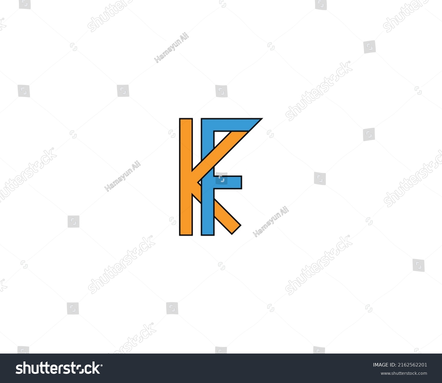 Creative Kf Letter Logo Design Vector Stock Vector (Royalty Free ...