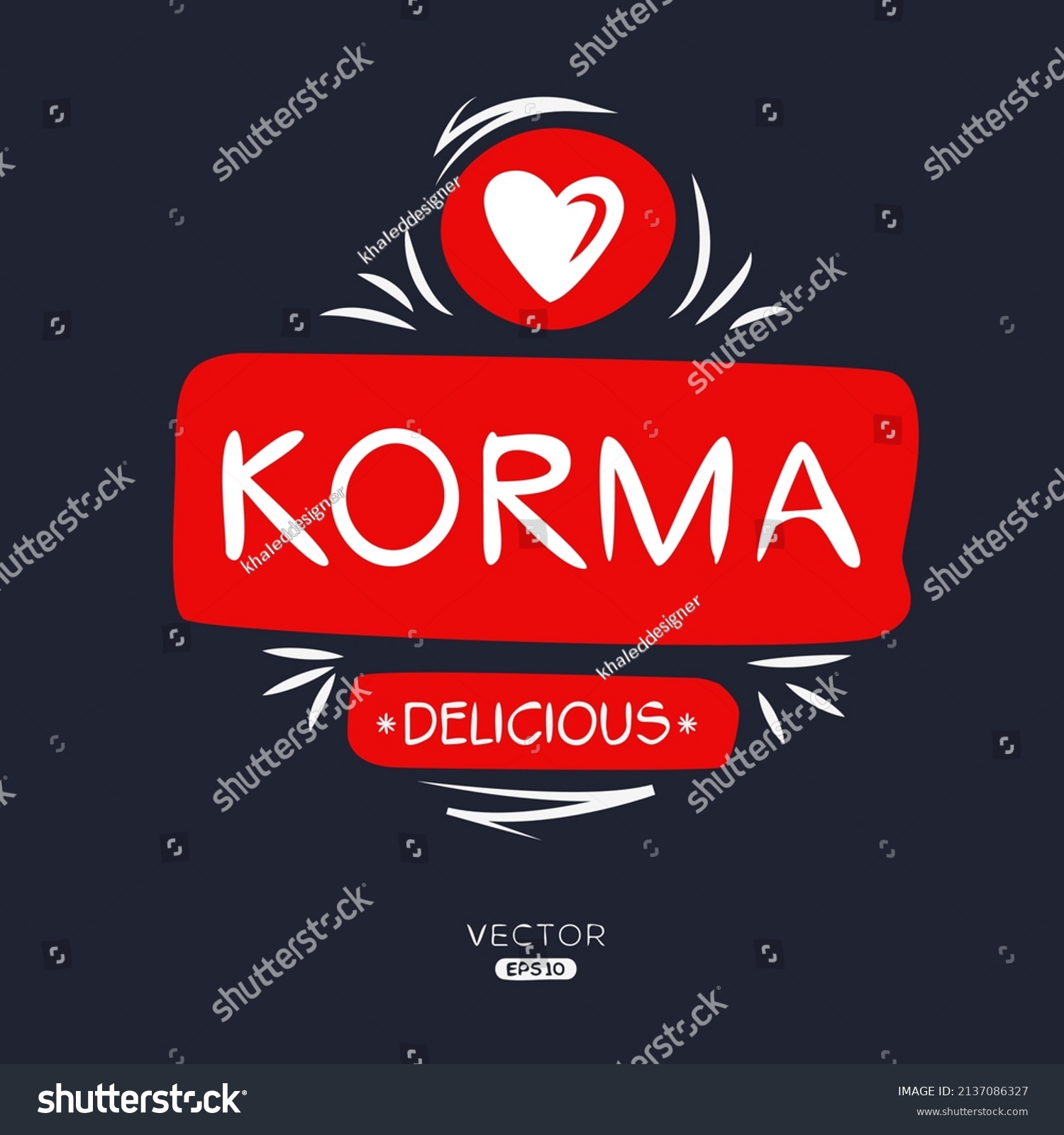 Creative Korma Logo Korma Sticker Vector Stock Vector (Royalty Free ...