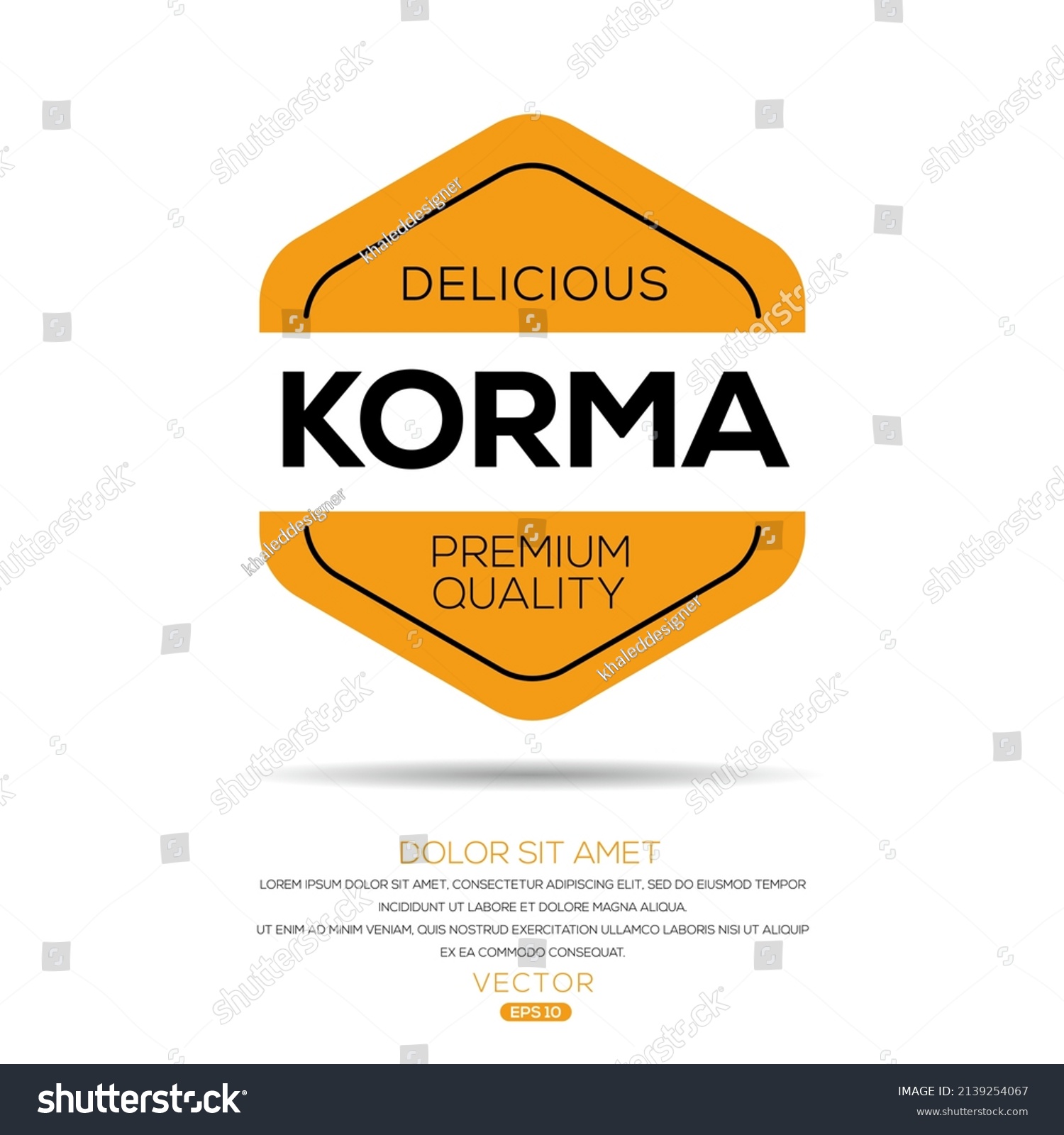 Creative Korma Logo Korma Sticker Vector Stock Vector (Royalty Free ...
