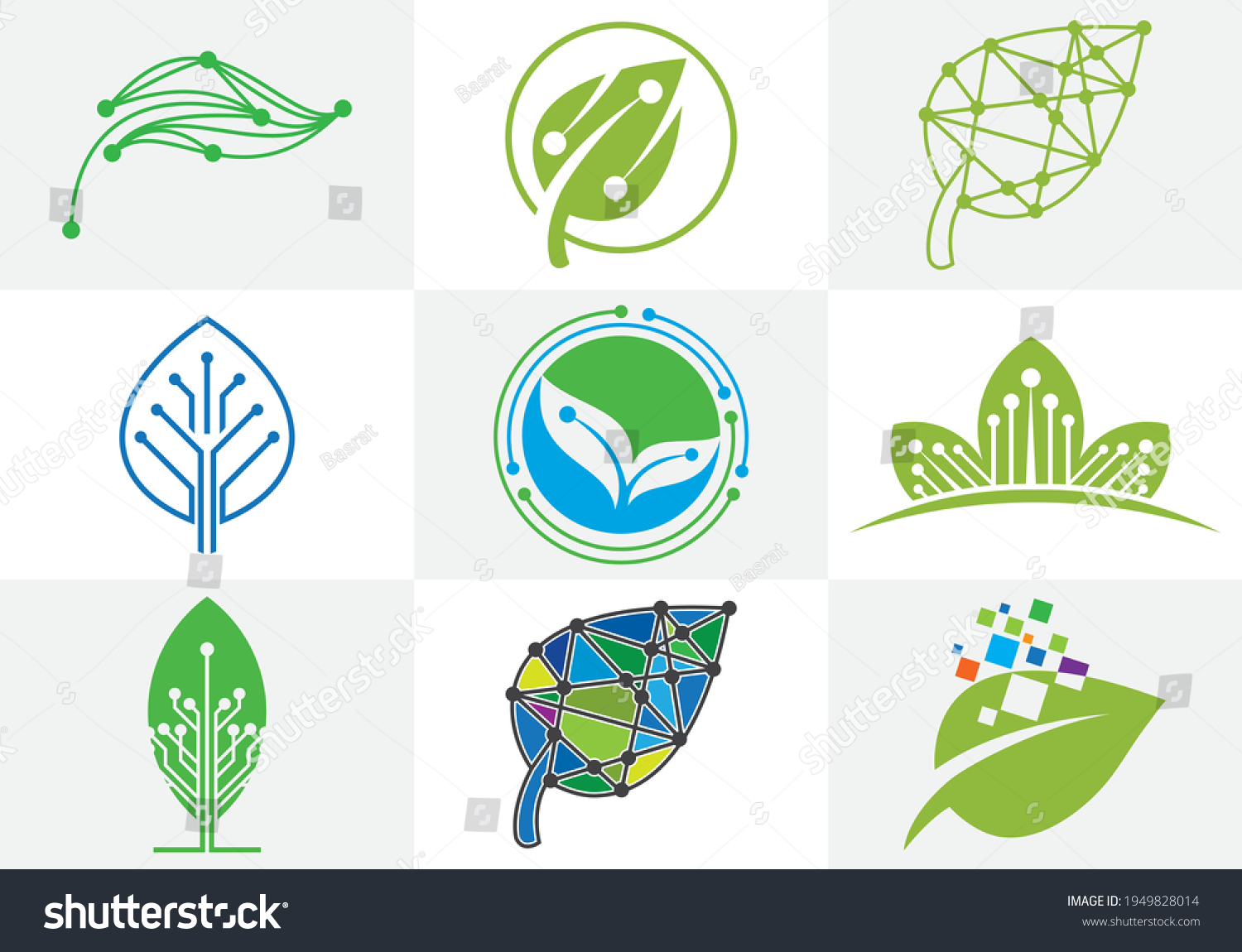 Creative Leaf Technology Logo Design Template Stock Vector (Royalty ...